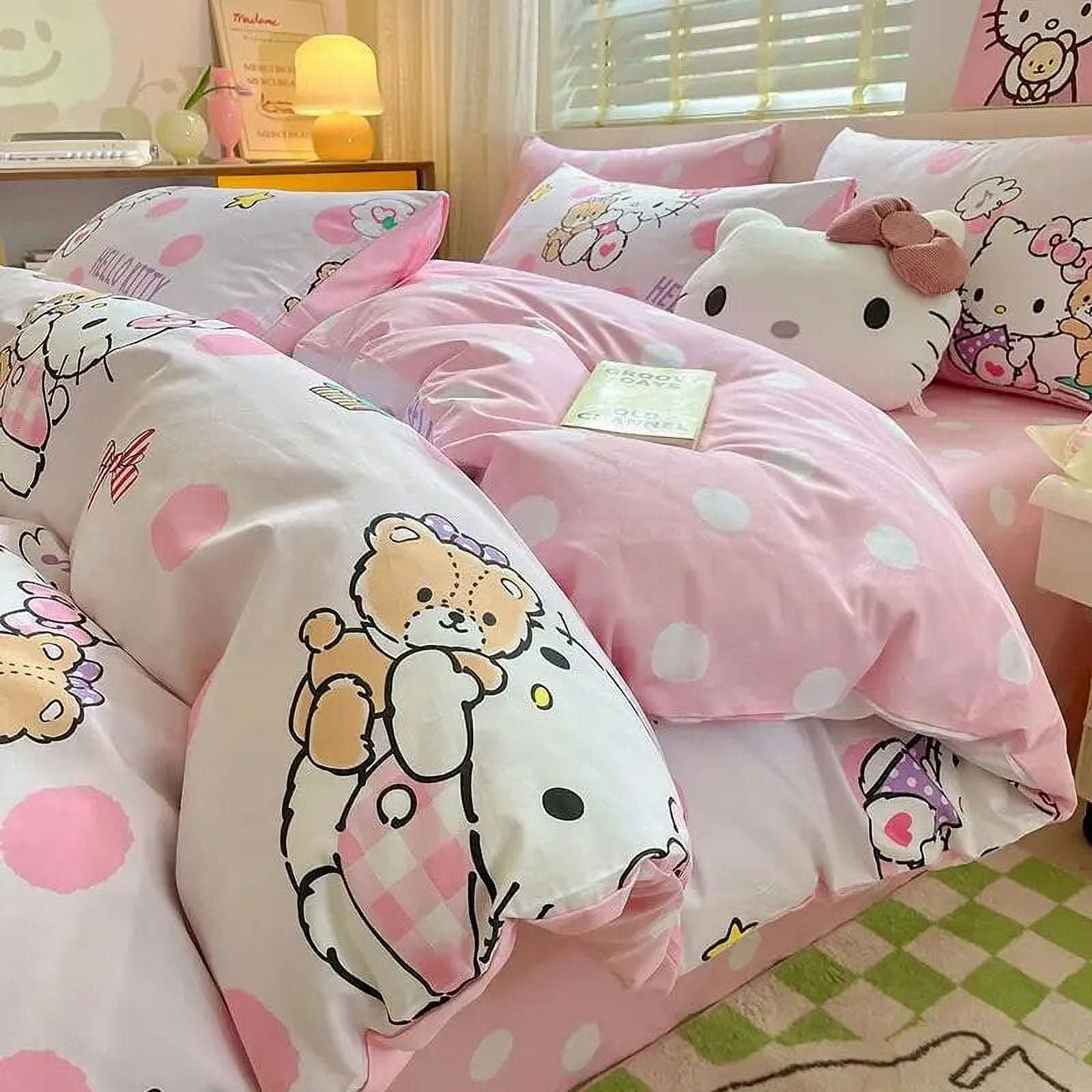 Hello Kitty Bedding Four Piece Nordic Winter Warm Bedding Set Luxury ...
