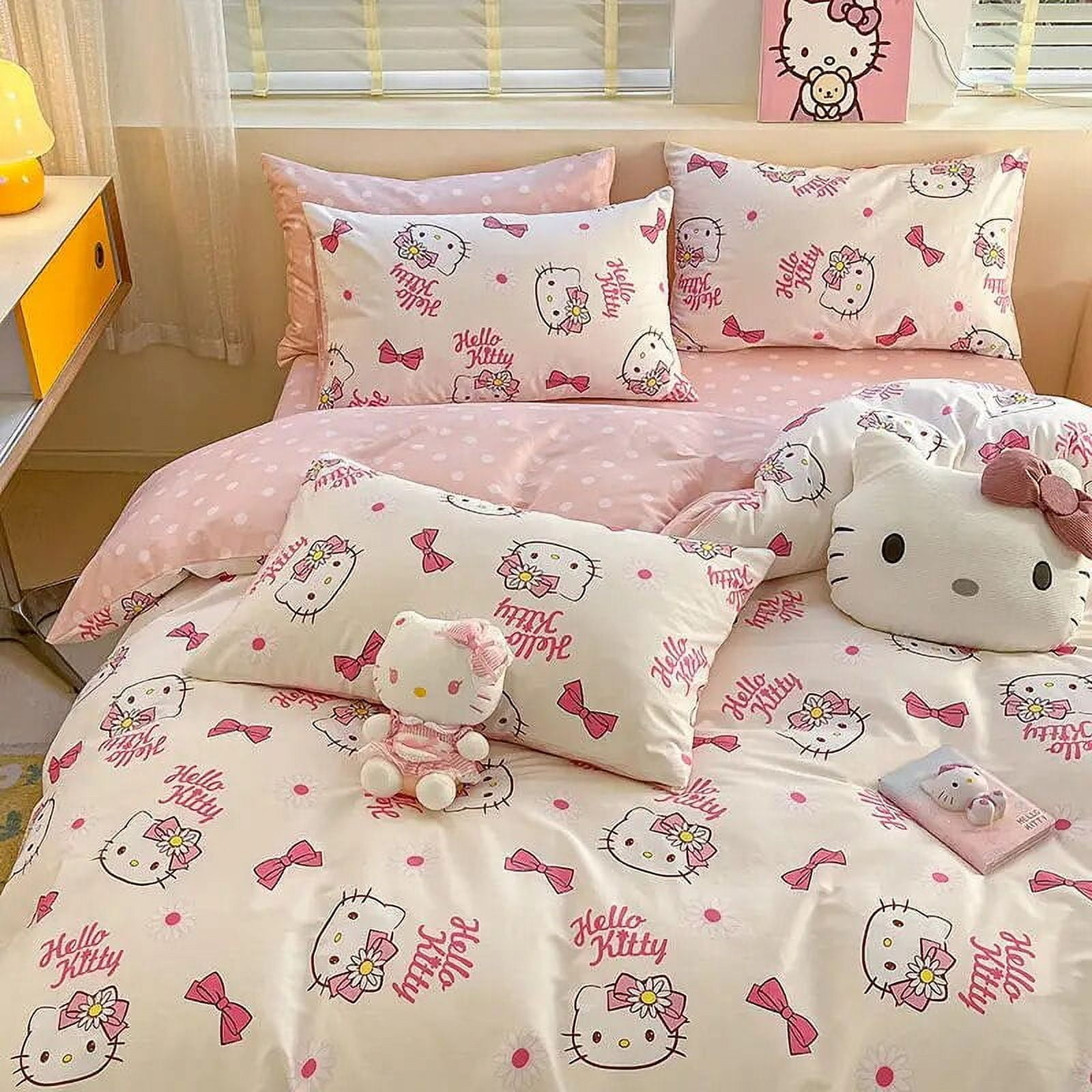 Hello Kitty Bedding Four Piece Nordic Winter Warm Bedding Set Luxury ...