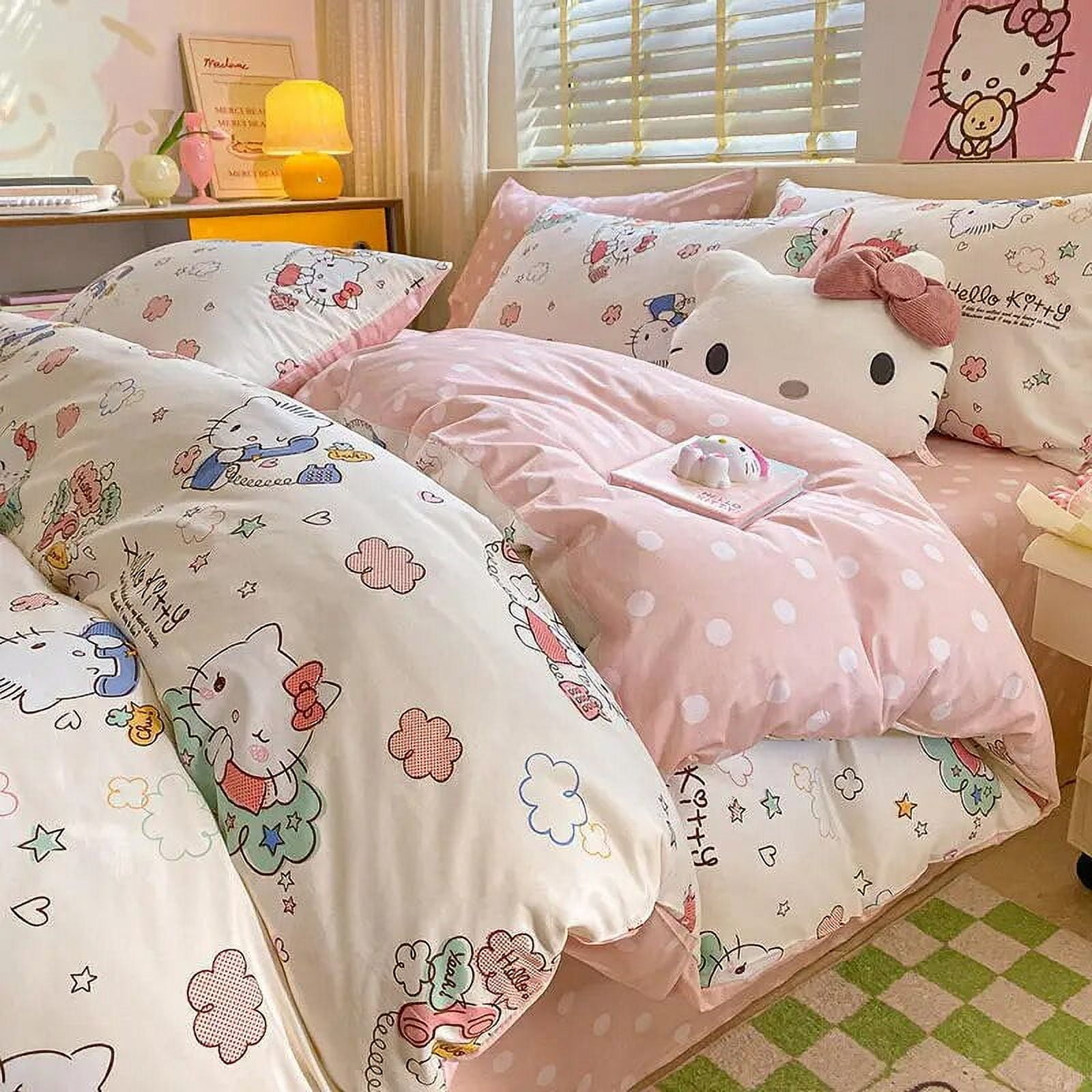 Hello Kitty Bedding Four Piece Nordic Winter Warm Bedding Set Luxury ...