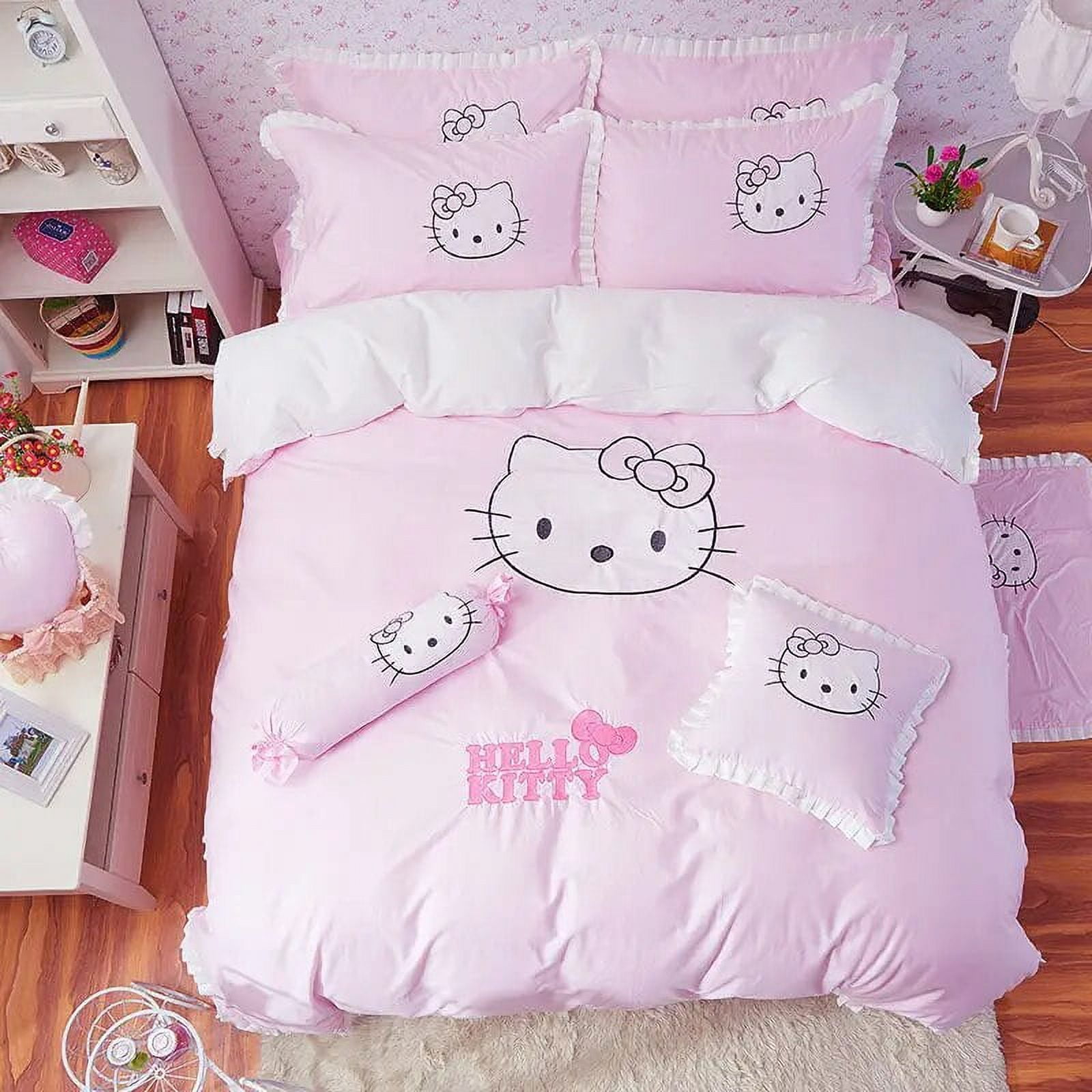 Hello Kitty Bedding Four-Piece Set Anime Cartoon Sanrio Dormitory ...
