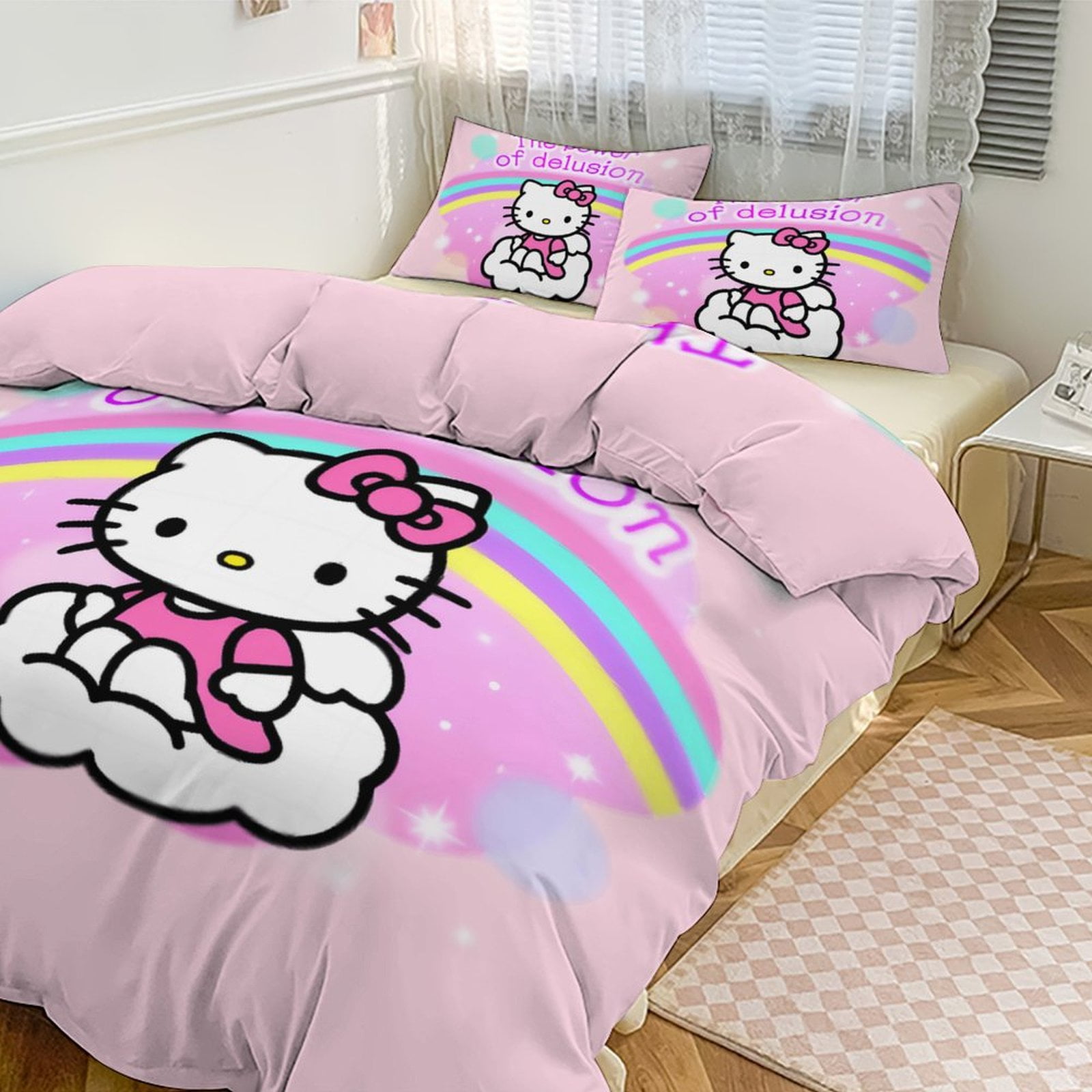 Hello Kitty Bedding Set for Kids Hello Kitty Merch for Women Girls King Size Bedding Sets ...