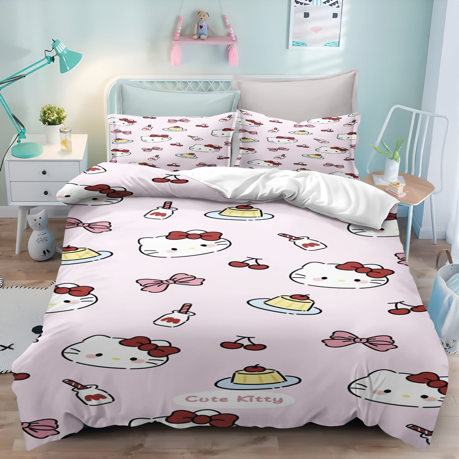 Hello Kitty Bedding Sets Quilt Comfortable Bed Cover Duvet Cover Pillow ...