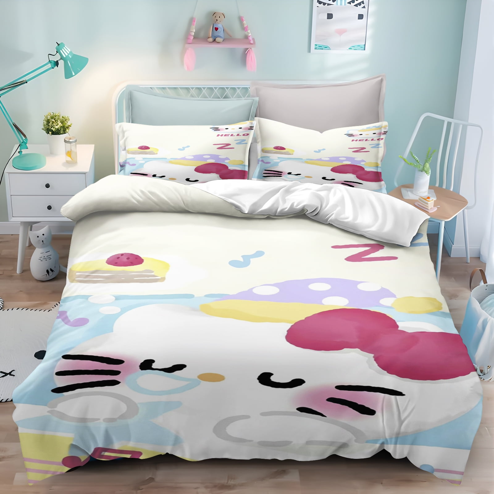 Hello Kitty Bedding Sets Quilt Comfortable Bed Cover Duvet Cover Pillow ...