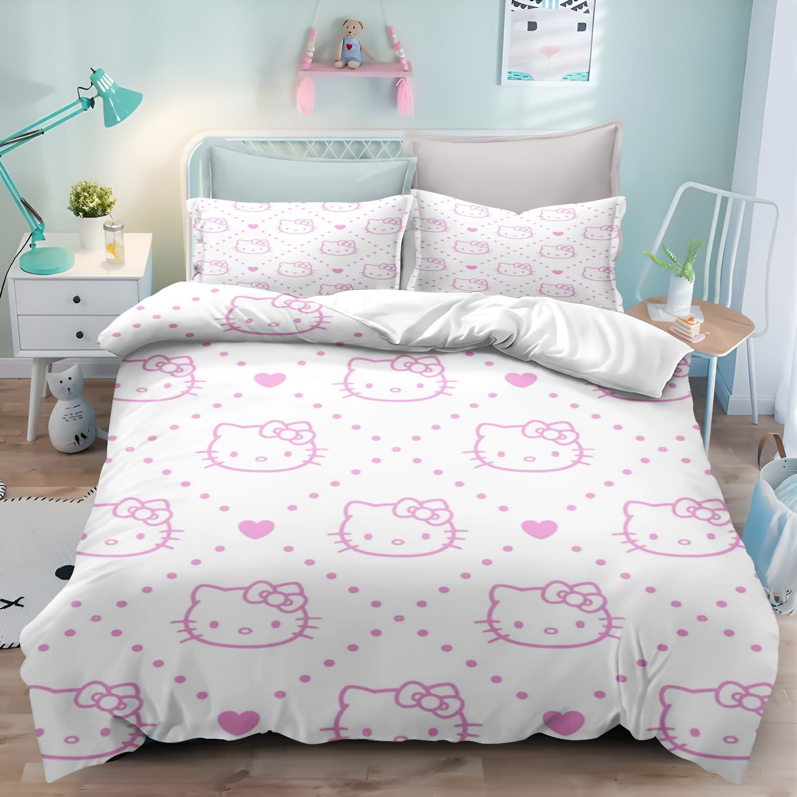 Hello Kitty Bedding Sets Quilt Comfortable Bed Cover Duvet Cover Pillow ...