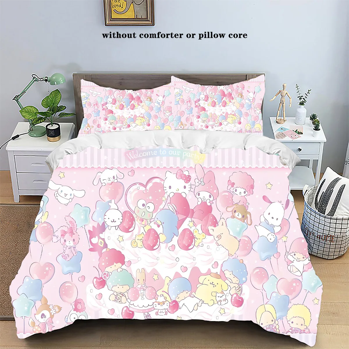 Hello Kitty Bedding Sets Soft Sanrio Comforter Cover Bed Cover Duvet ...