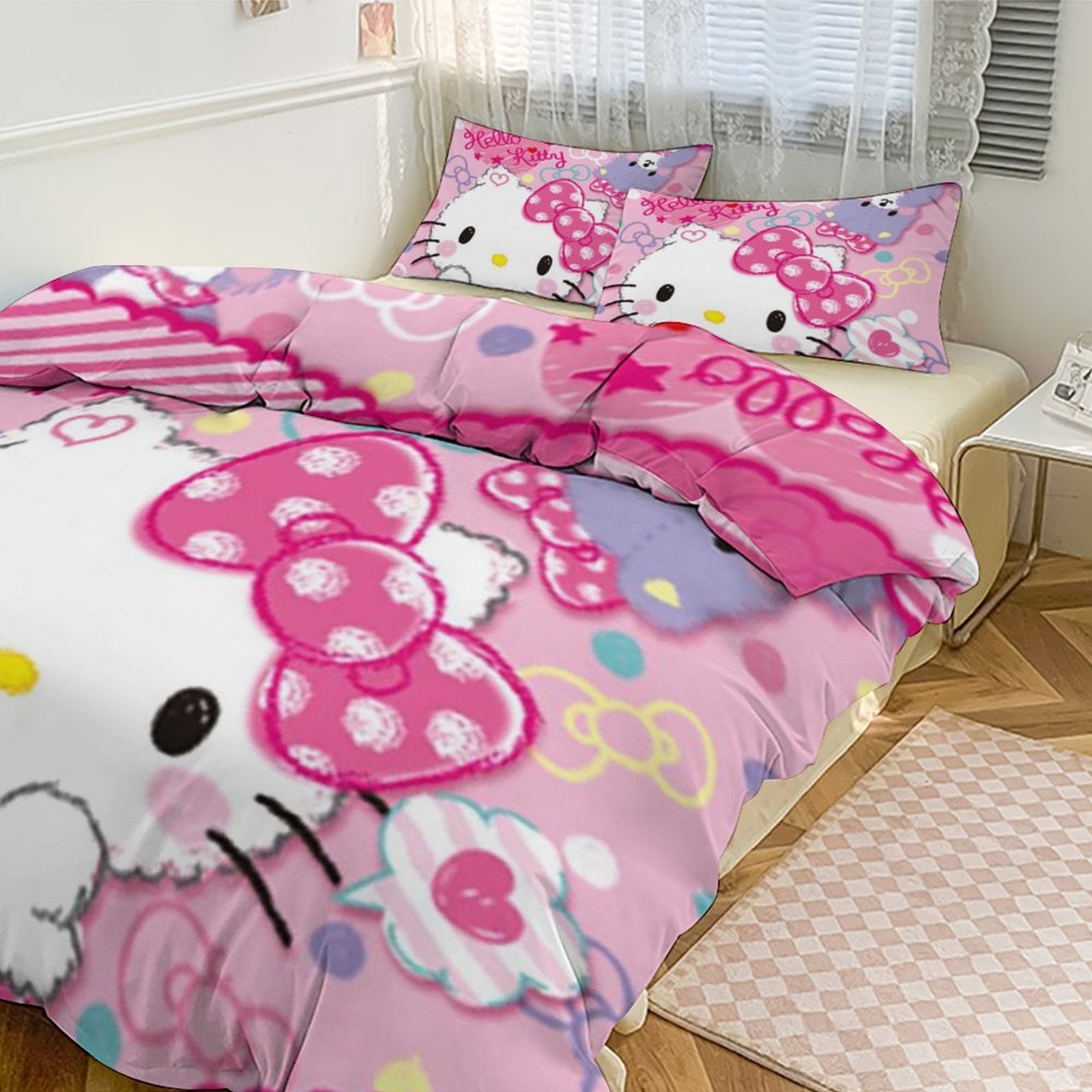 Hello Kitty Bedding Sets for Kids Men Women Queen Size Comforter Set 3pcs Comforter Sets 1 ...