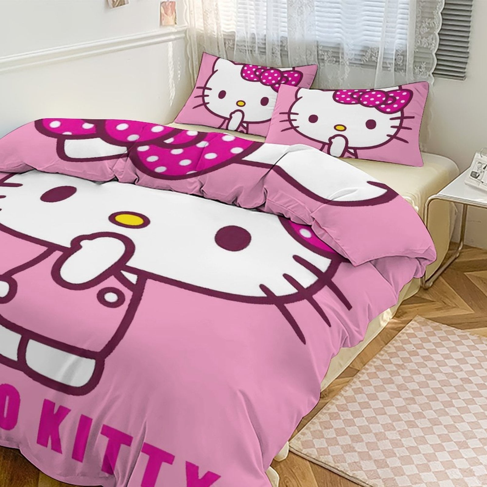 Hello Kitty Bedding Sets for Kids Men Women Twin Size 3pcs 1 Comforter ...