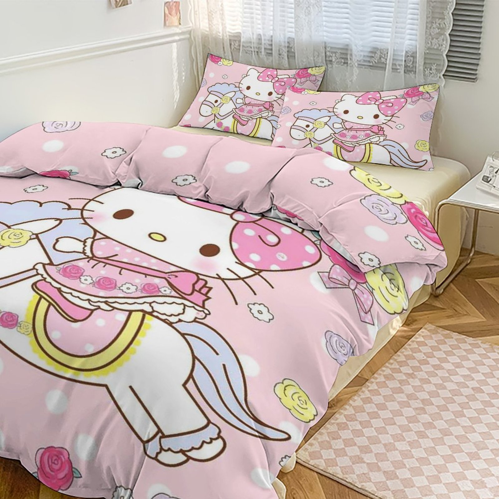 Hello Kitty Bedding Sets for Kids Men Women Twin Size Comforter Set ...
