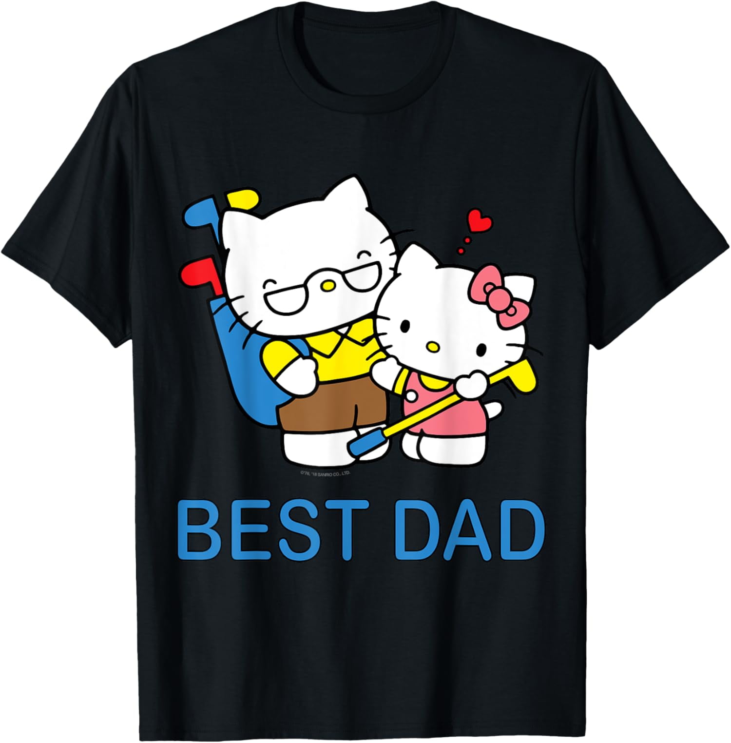 Hello Kitty Best Dad Father's Day Tee Shirt Lightweight, Classic fit T ...