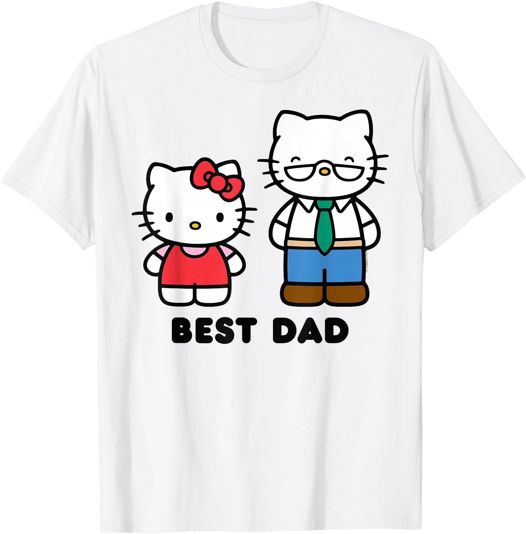 Hello Kitty Best Dad Fathers Day DTG Print Unisex T-Shirt,White Color ...