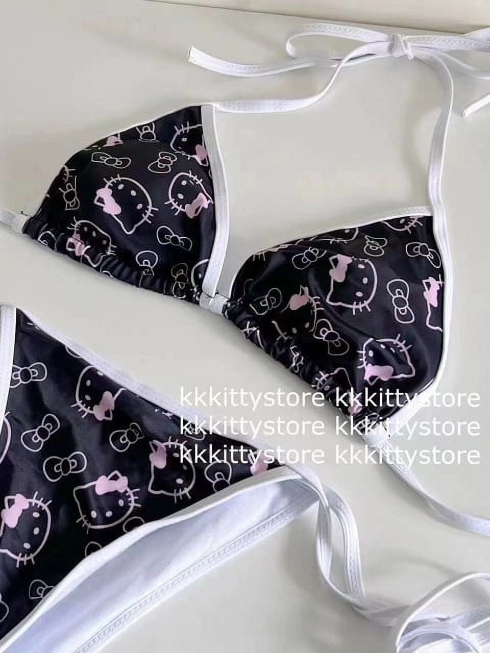 Hello Kitty Bikini Set Cute Cartoon Y2k Anime Summer Beach Strappy