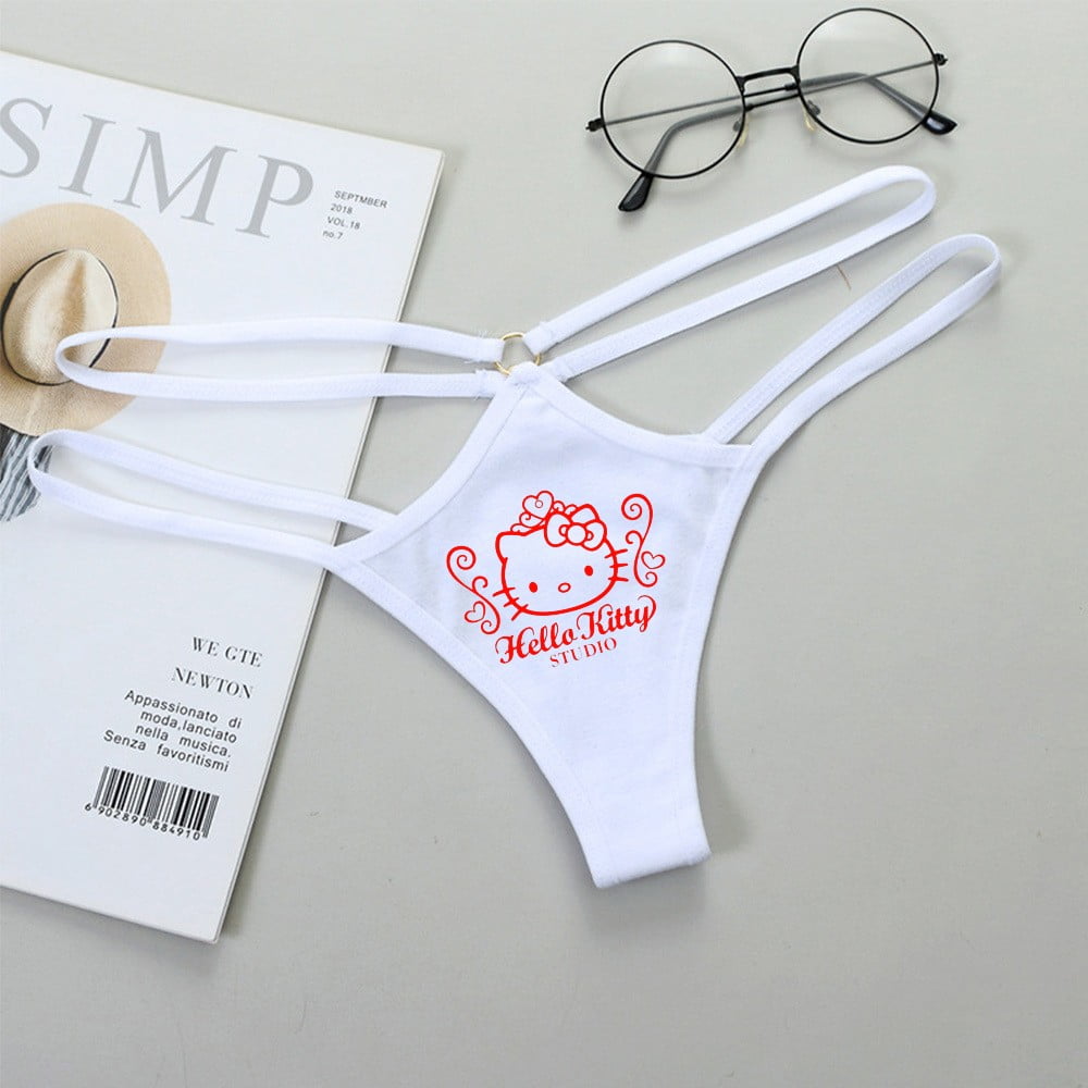 Hello Kitty Bikini Sexy Panties Kawaii My Melody Anime Cartoon Kuromi Y2k Thin Strap Hollow Out