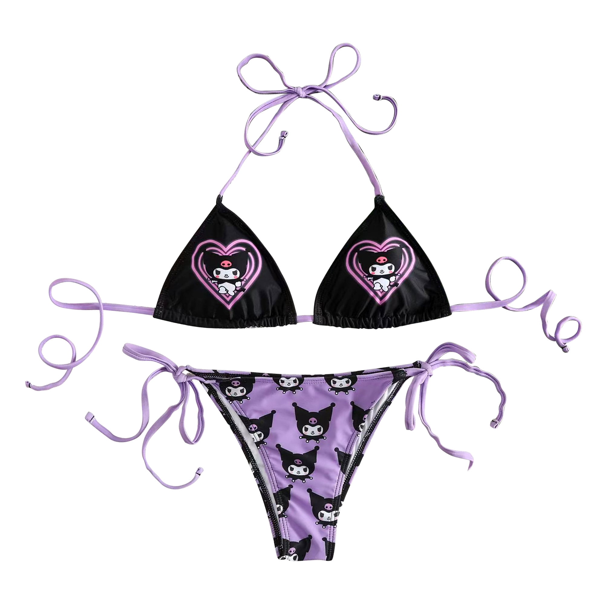 Hello Kitty Bikinis Set Y2K Summer Cartoon Anime Printing Women ...