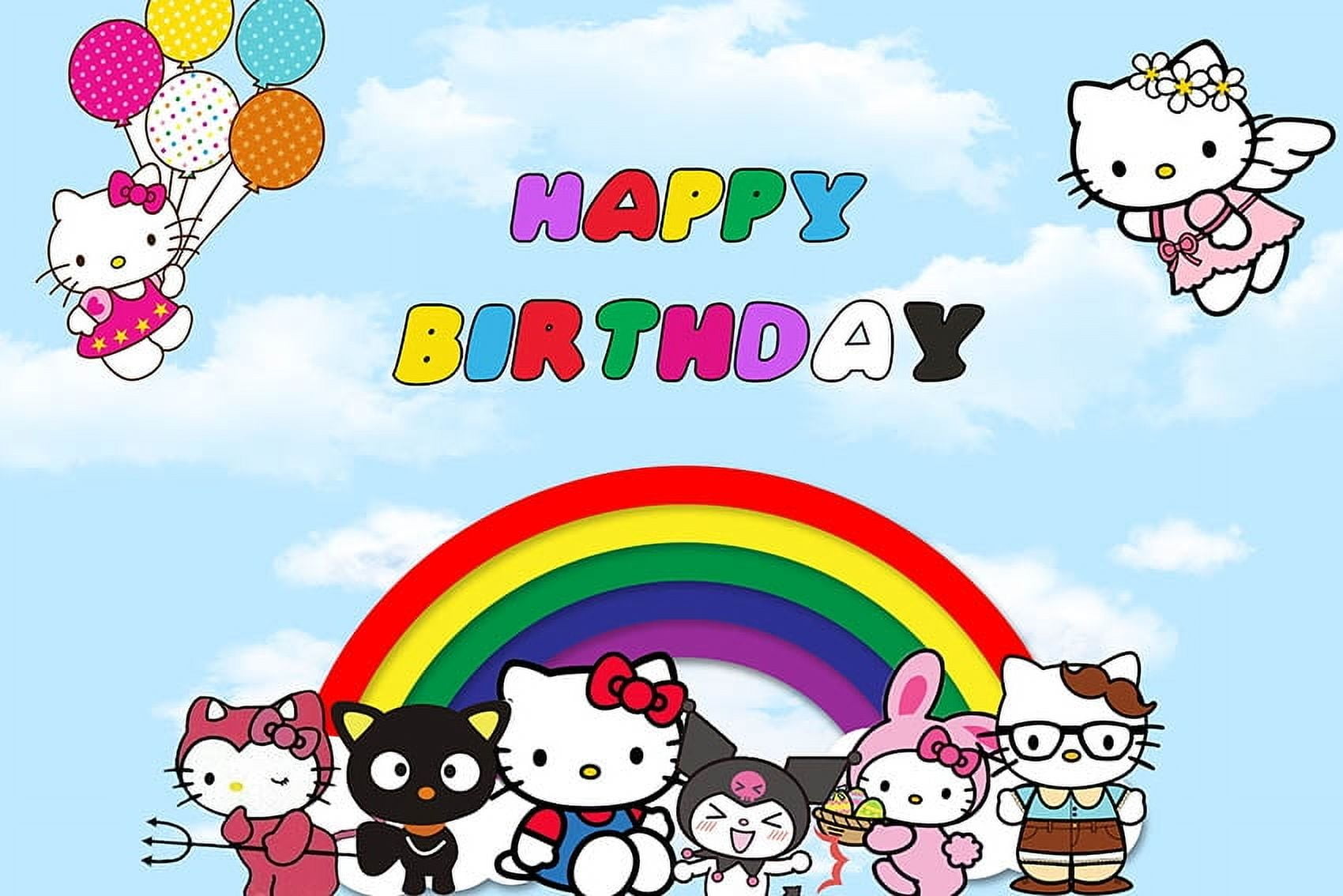 Hello Kitty-Birthday Backdrop for Girls Birthday Party Decoration, 5ft ...