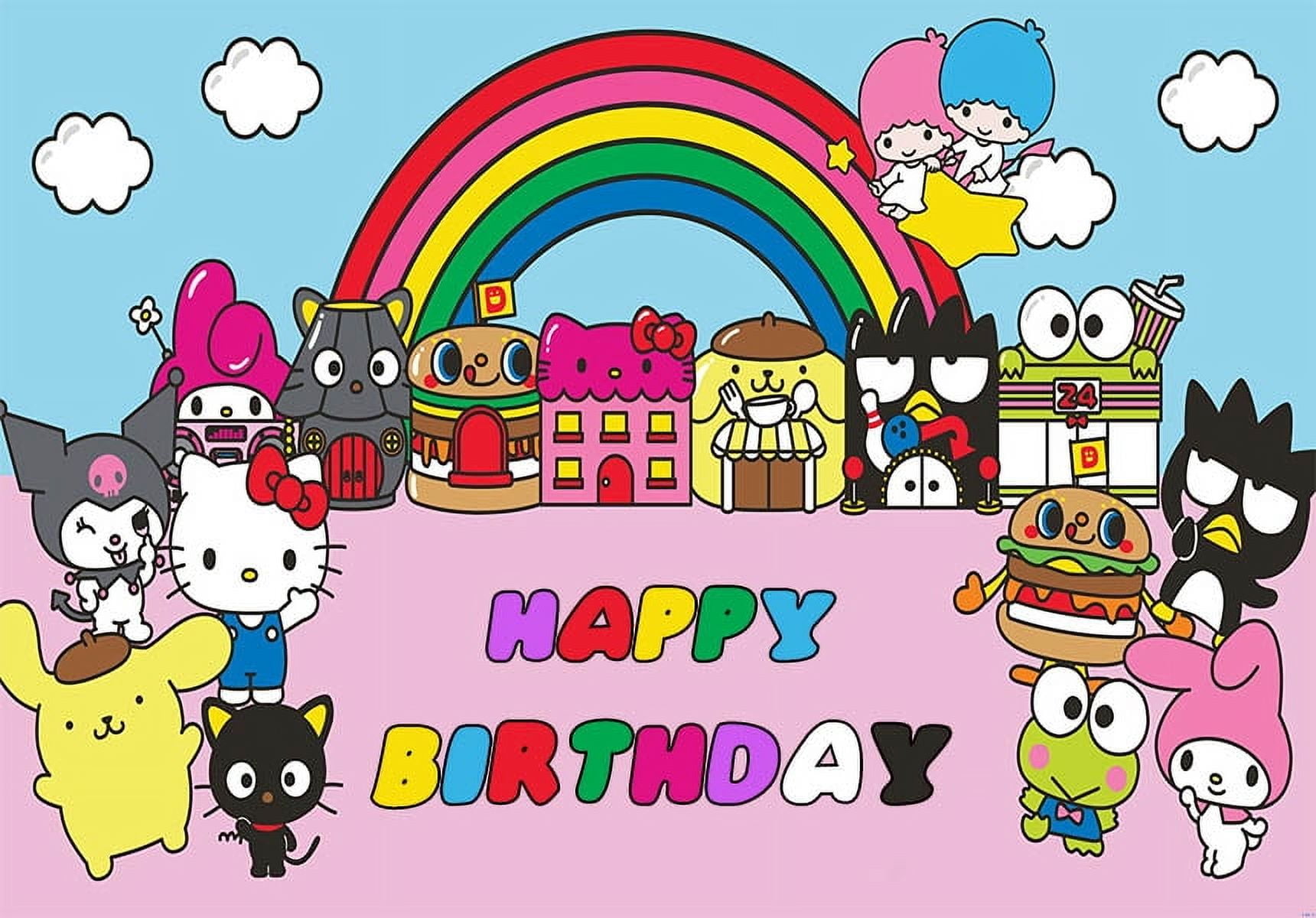 Hello Kitty-Birthday Backdrop for Girls Birthday Party Decoration, 5ft ...