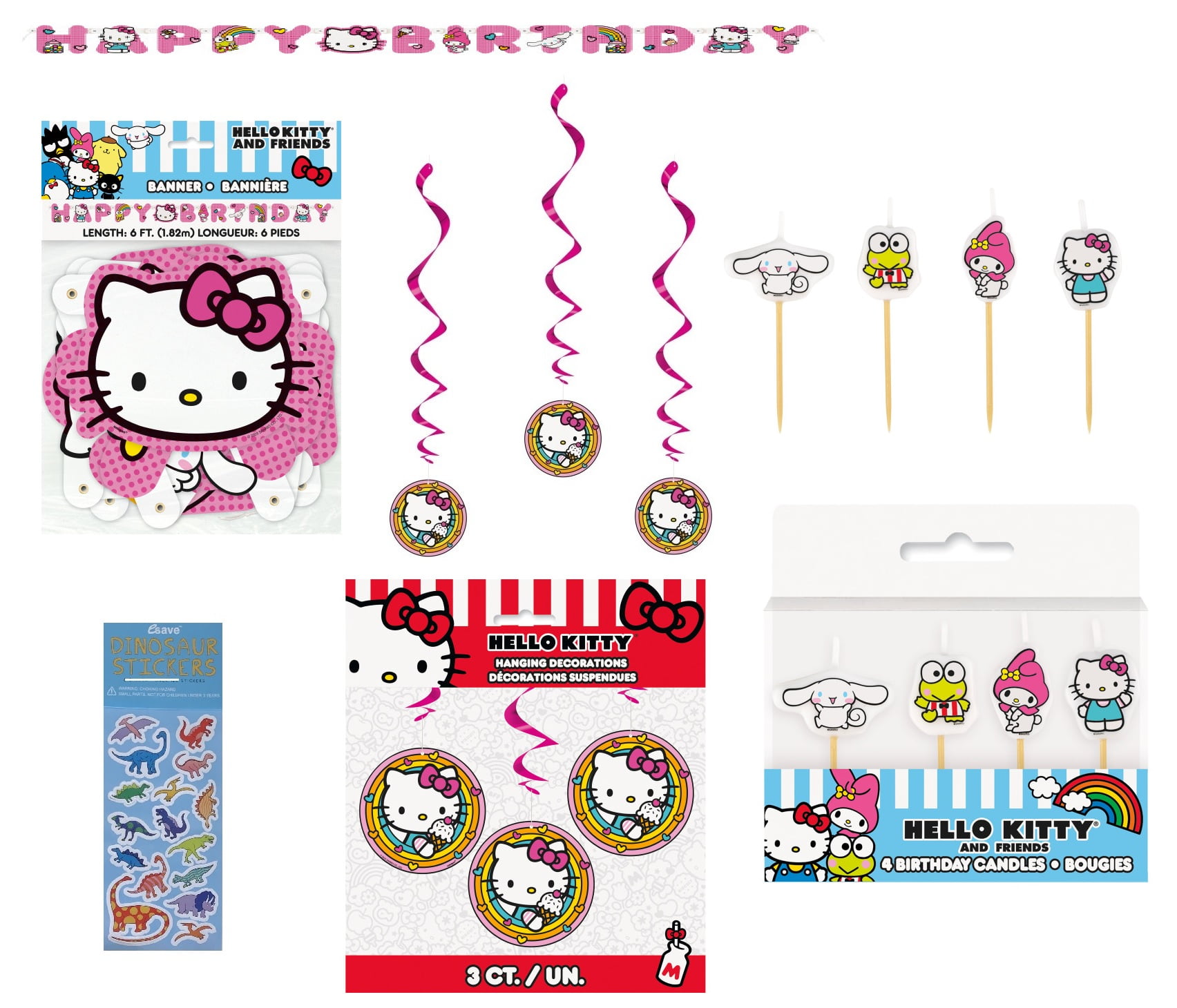 Hello Kitty Birthday Party Supplies Bundle includes 1 Happy Birthday ...