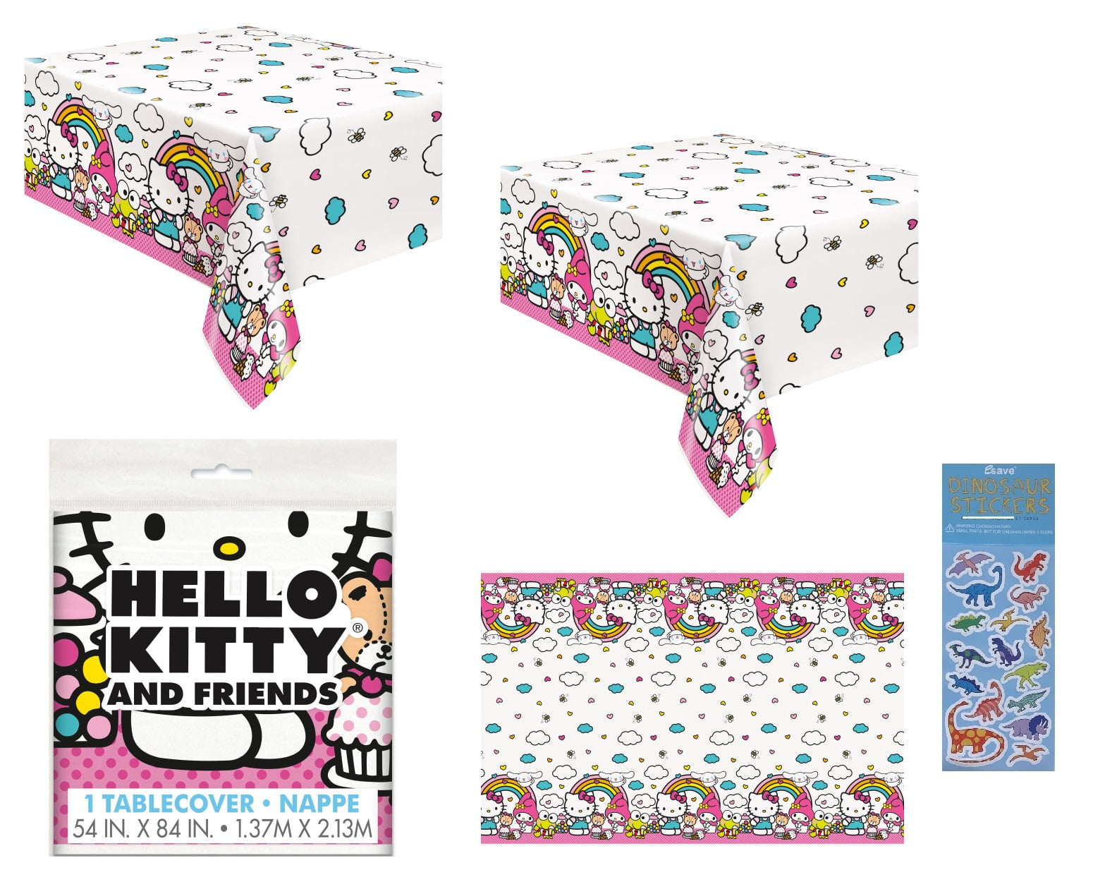 Hello Kitty Birthday Party Supplies Bundle includes 2 Plastic Table ...