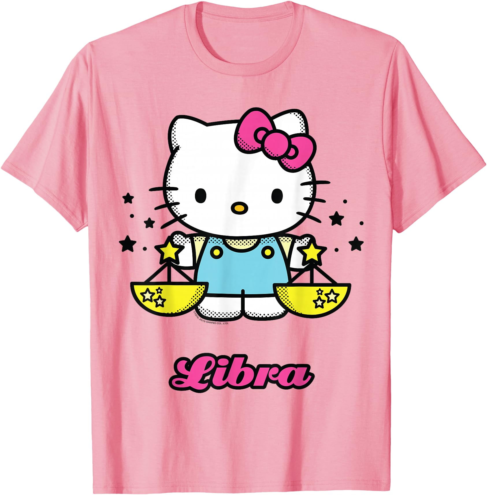 Hello Kitty Birthday Zodiac Libra DTG Print Unisex T-Shirt,Light Pink ...