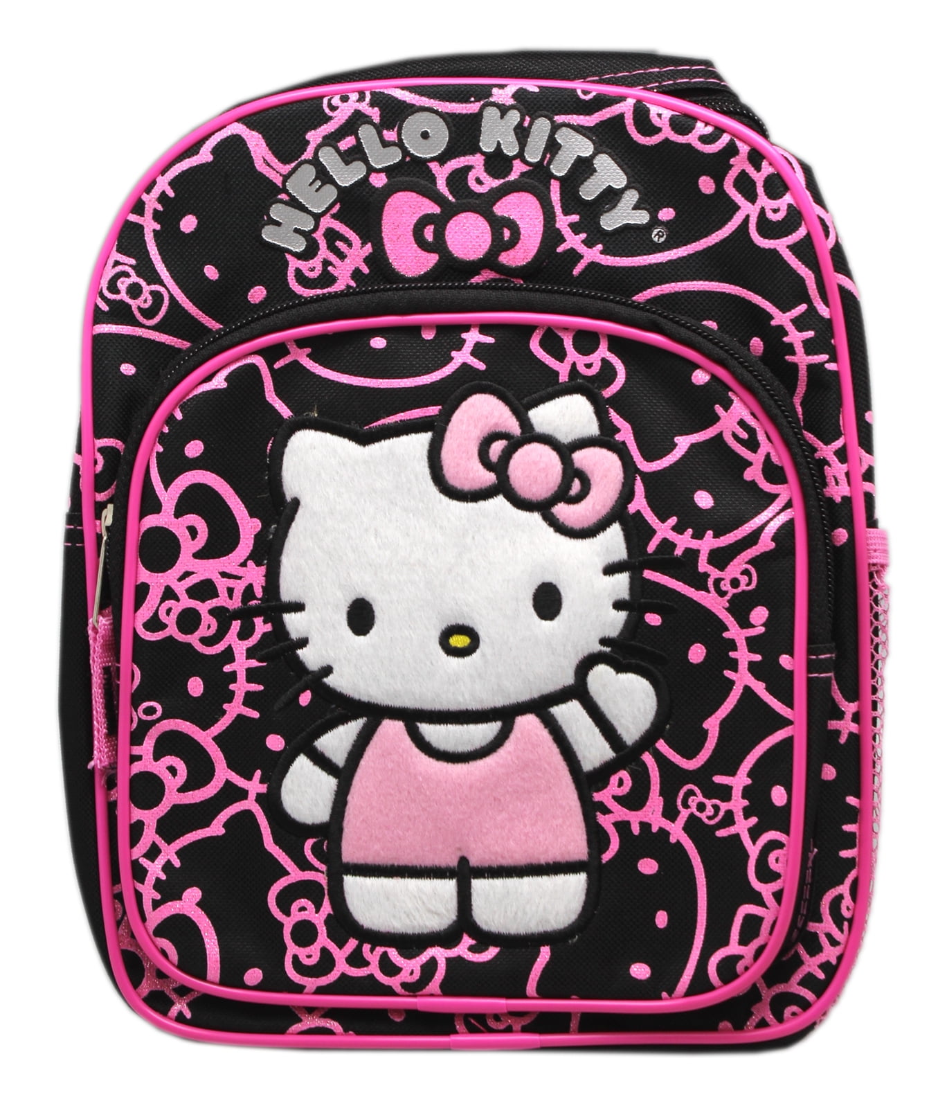 Hello Kitty Black Mini Backpack w/Pink Face Outline Pattern (10in ...