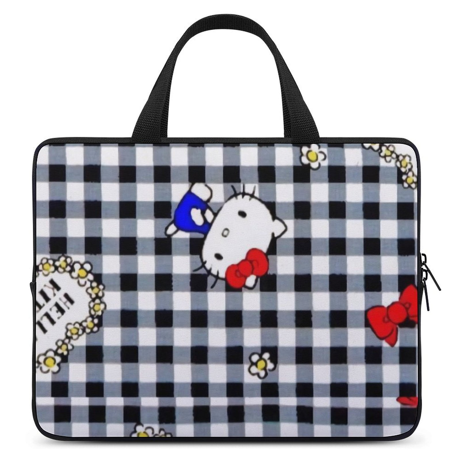 Hello Kitty Black White Plaid 12 Inch Laptop Bag,Expandable Computer ...