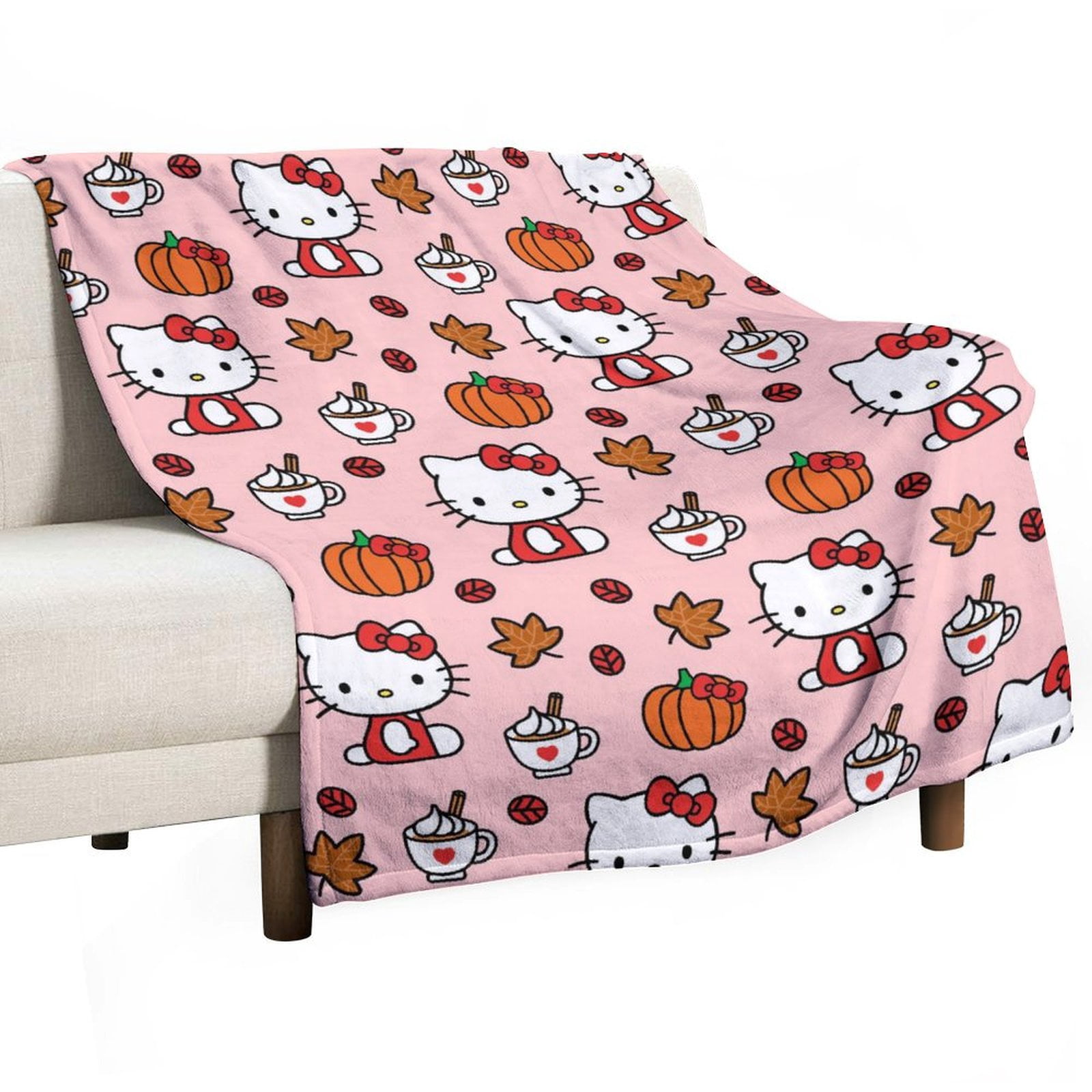 Hello Kitty Blanket Flannel Blanket Cute Fluffy Throw Blanket Cat Theme ...