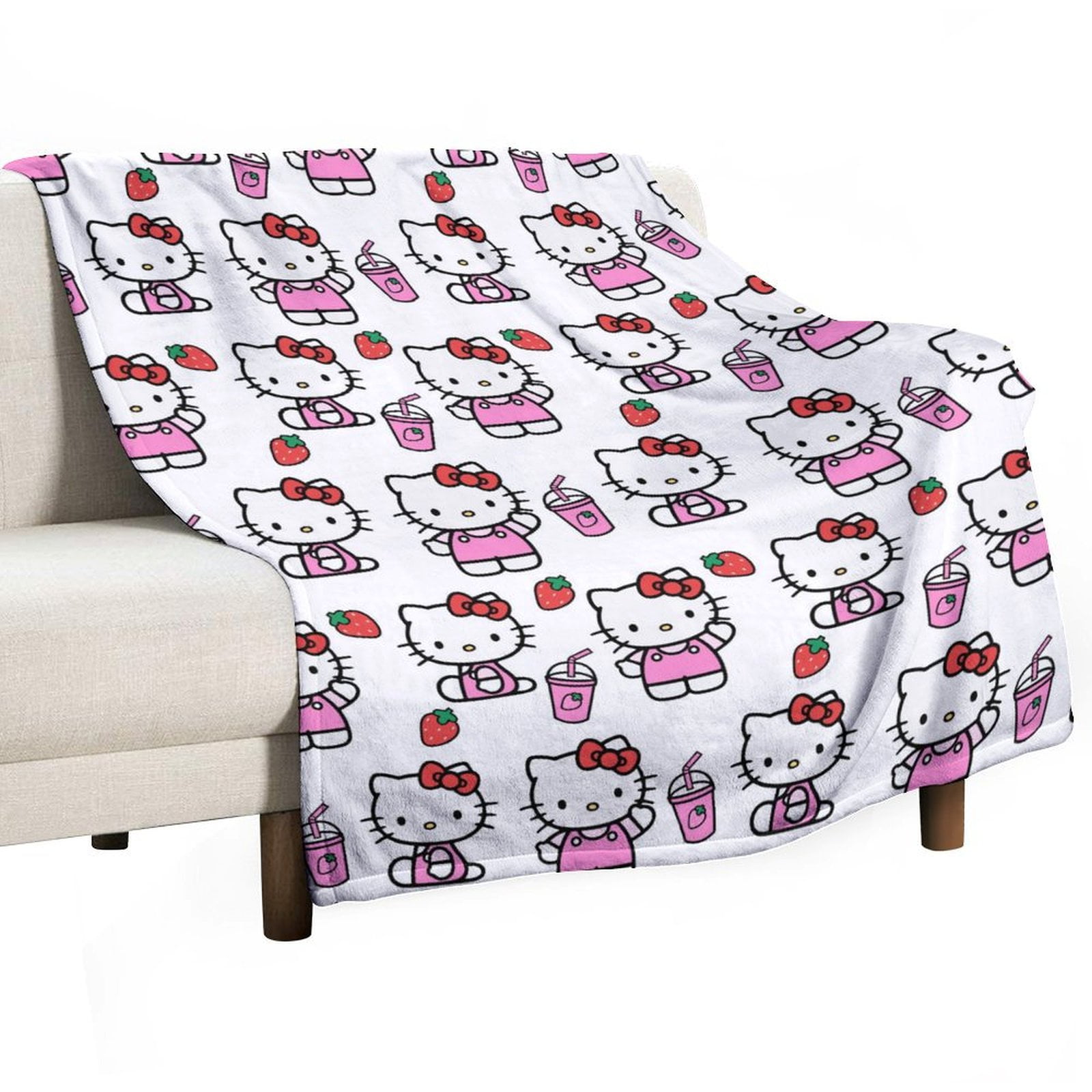 Hello Kitty Blanket Flannel Blanket Cute Fluffy Throw Blanket Cat Theme ...