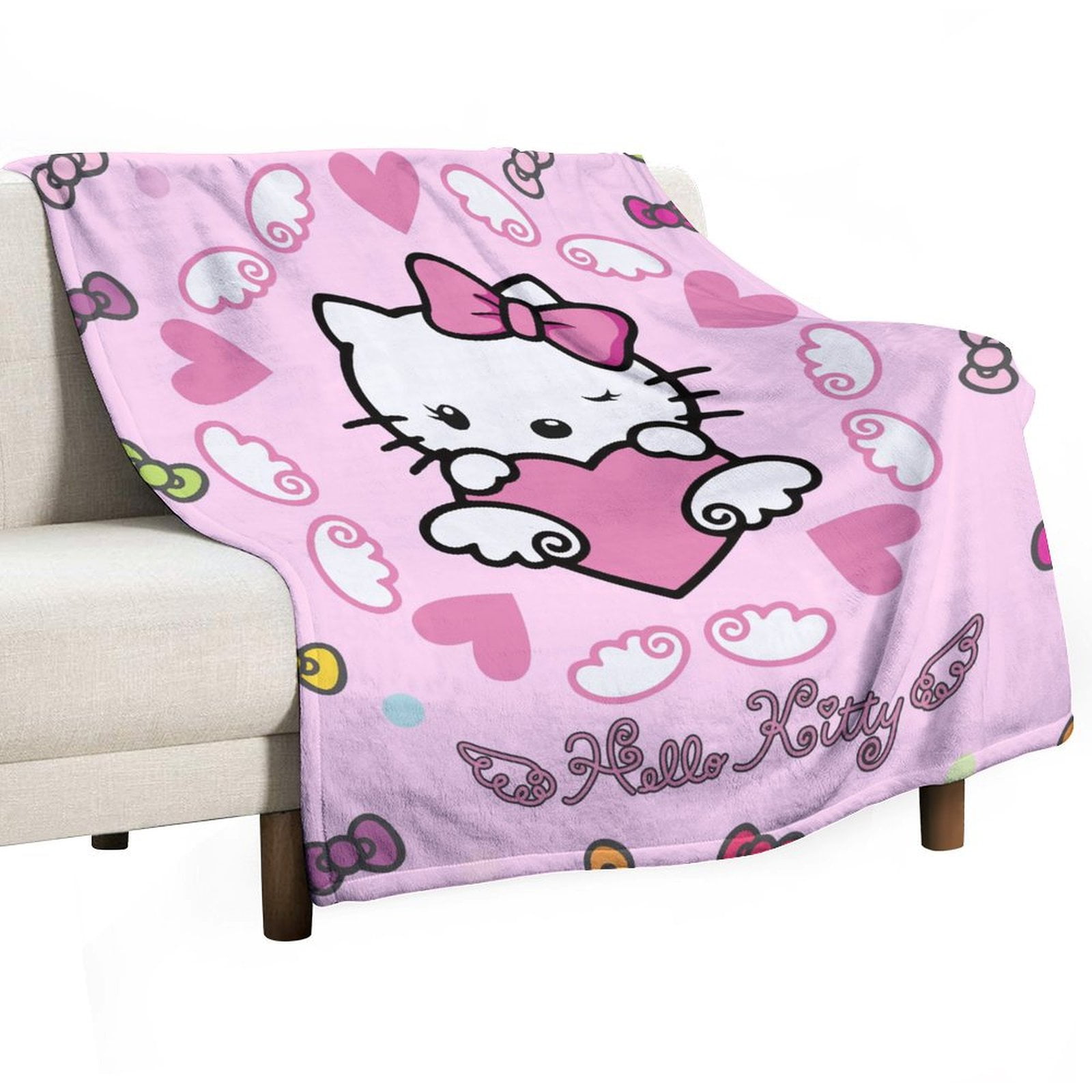 Hello Kitty Blanket Flannel Blanket Cute Fluffy Throw Blanket Cat Theme ...