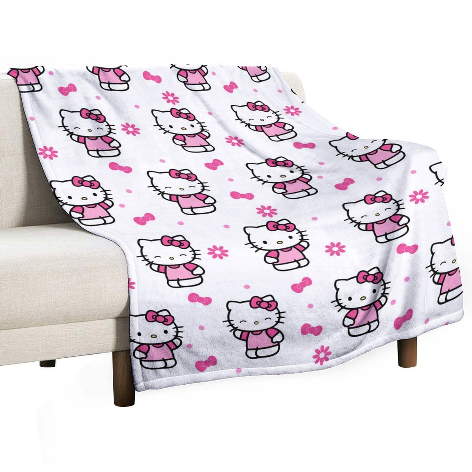 Hello Kitty Blanket Flannel Blanket Cute Fluffy Throw Blanket Cat Theme ...