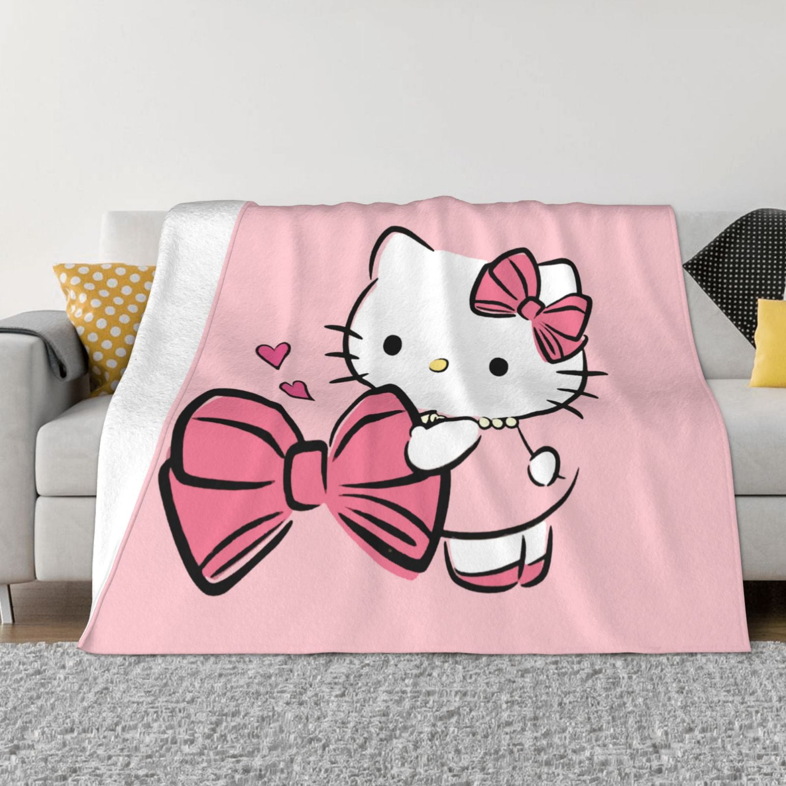 Hello Kitty Blanket Flannel Fleece Throw Blankets Super Soft Cozy Warm ...