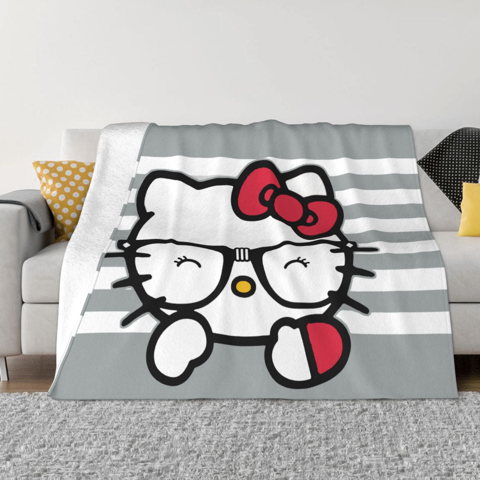 Hello Kitty Blanket Flannel Fleece Throw Blankets Super Soft Cozy Warm ...