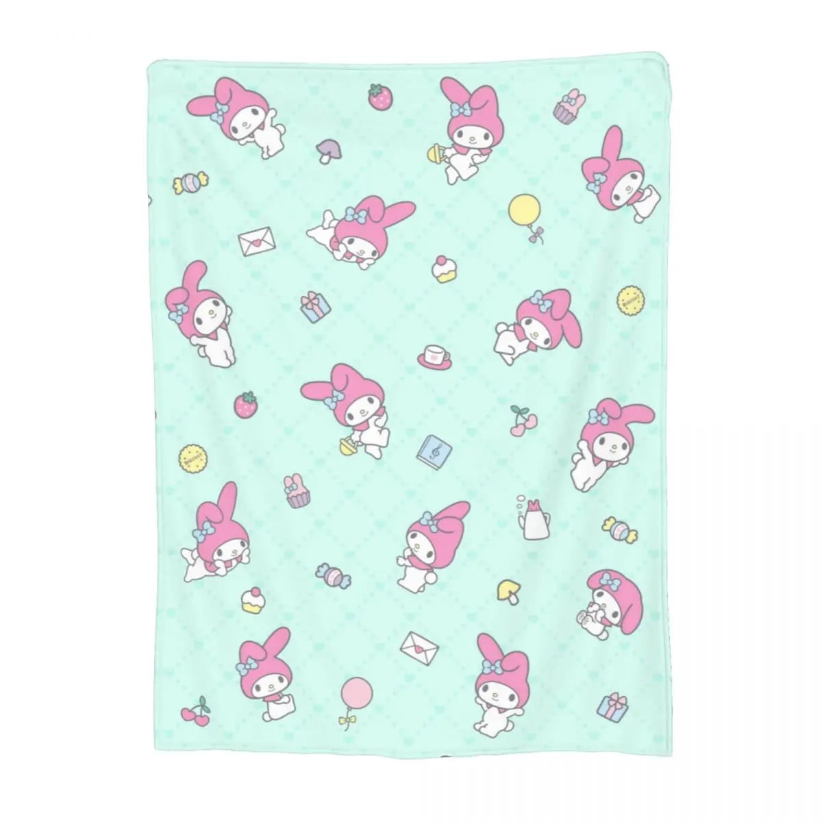 Hello Kitty Blanket Flannel Textile Decor Kitty White Cozy Lightweight ...