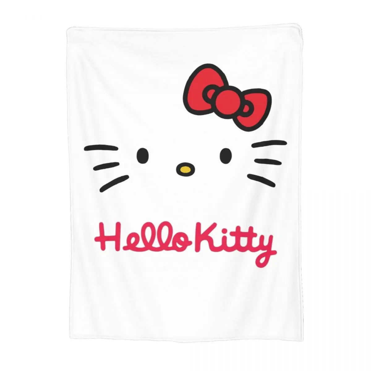 Hello Kitty Blanket Flannel Textile Decor Kitty White Cozy Lightweight ...