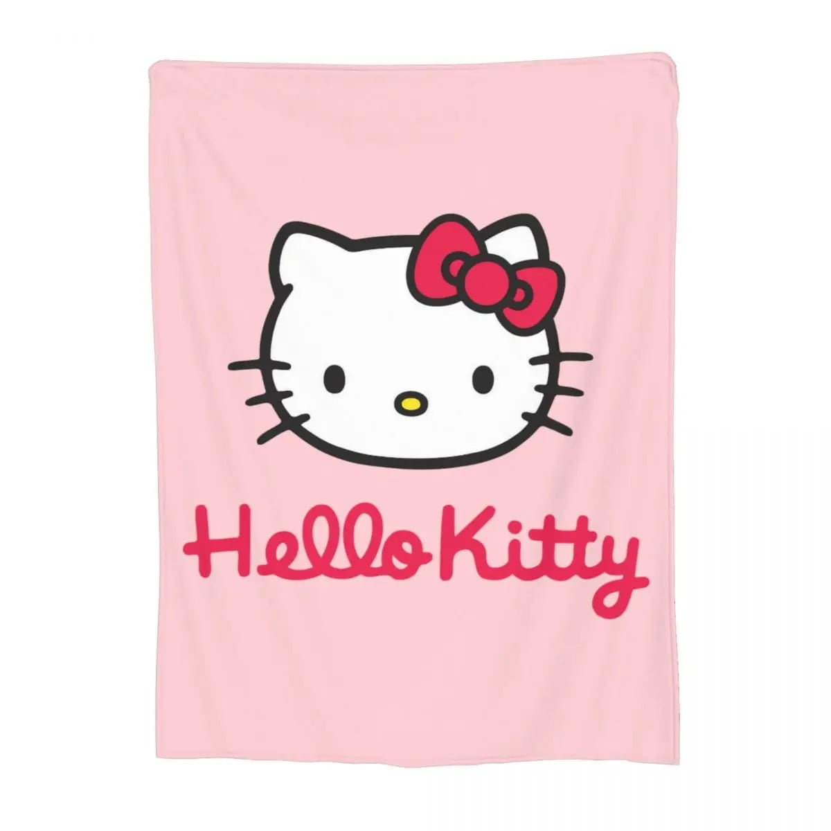 Hello Kitty Blanket Flannel Textile Decor Kitty White Cozy Lightweight ...