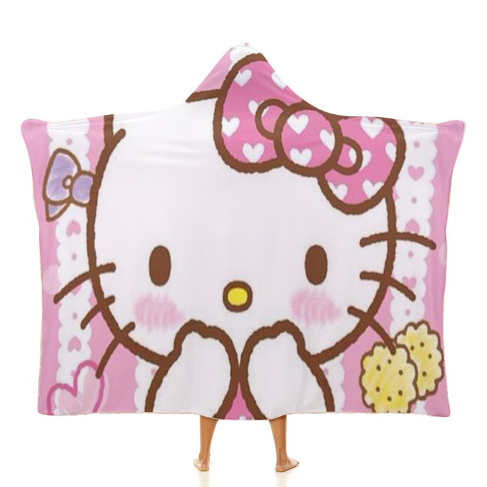 Hello Kitty Blanket Hoodie, Wearable Blanket, Cloak Hooded Throw ...