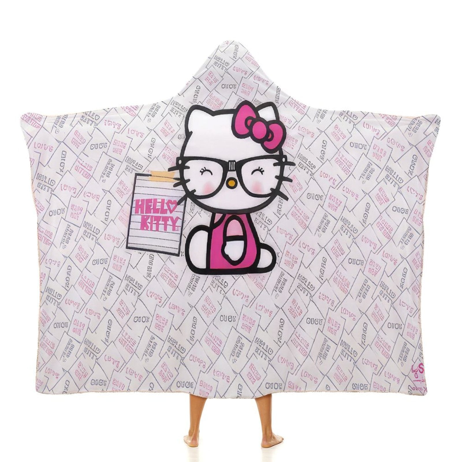 Hello Kitty Blanket Hoodie, Wearable Blanket, Cloak Hooded Throw ...