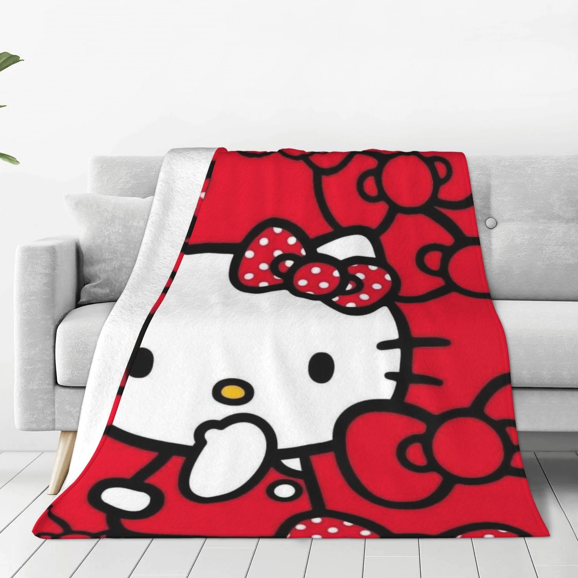 Hello Kitty Blanket Kawaii Cat Throw Blanket for Girls Kids, Super Soft ...