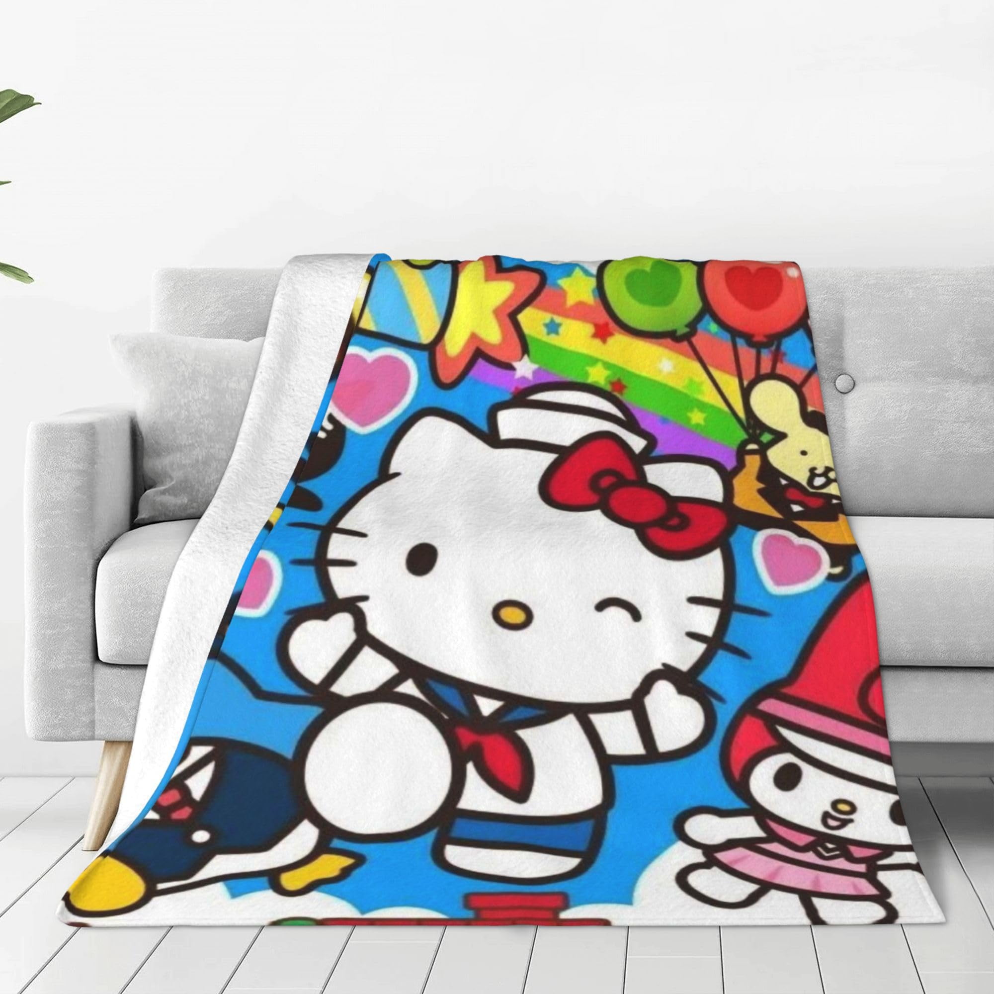 Hello Kitty Blanket Kawaii Cat Throw Blanket for Girls Kids, Super Soft ...