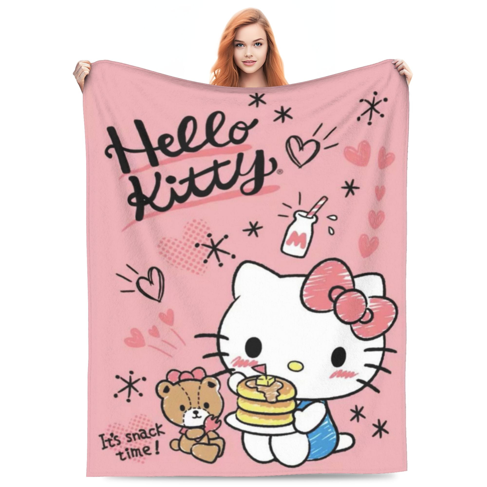 Hello Kitty Blanket Lightweight Throw Blanket Flannel Fleece Microfiber ...