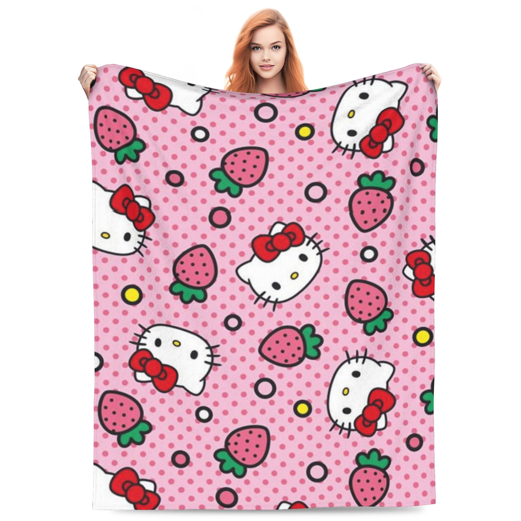 Hello Kitty Blanket Lightweight Throw Blanket Flannel Fleece Microfiber ...