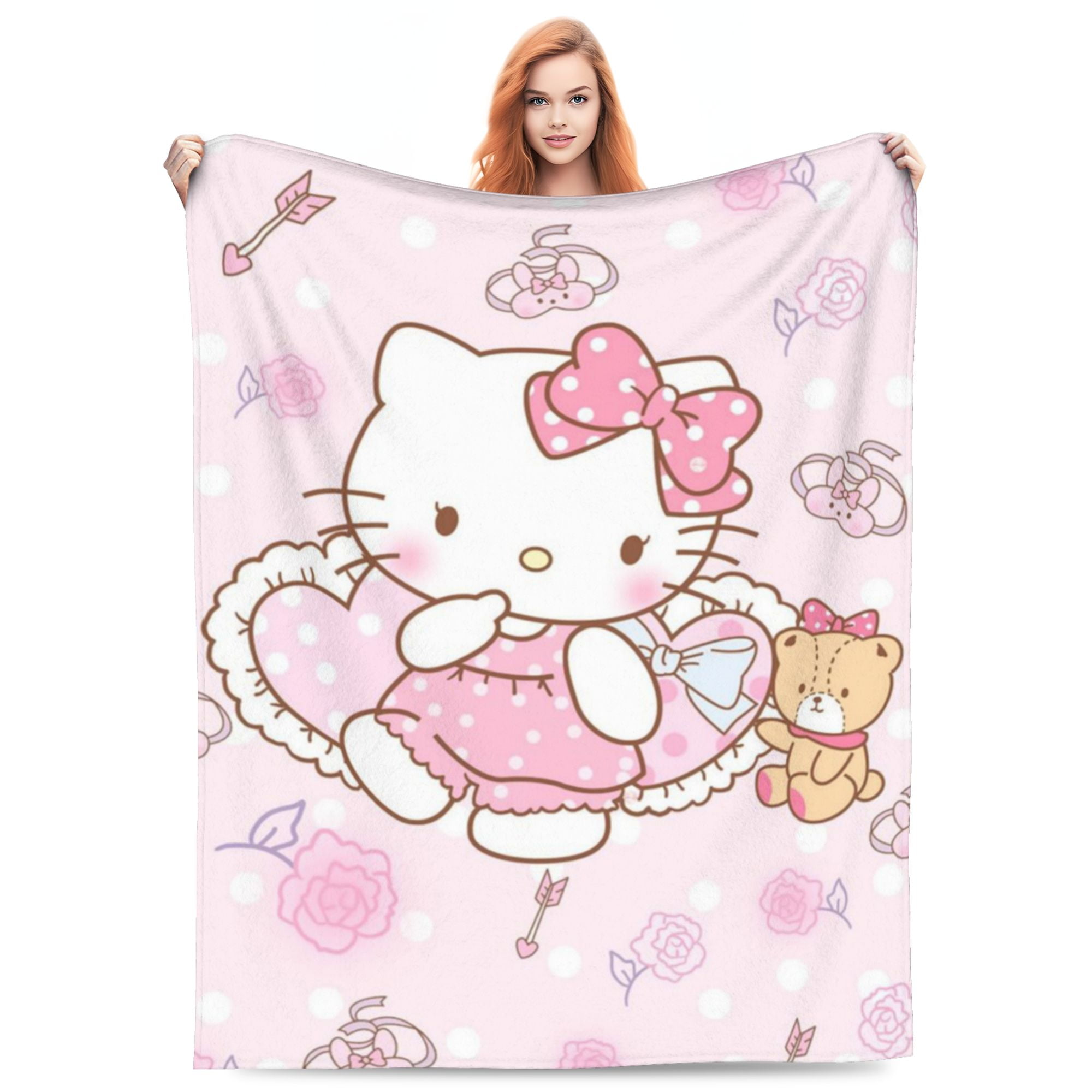 Hello Kitty Blanket Lightweight Throw Blanket Flannel Fleece Microfiber ...