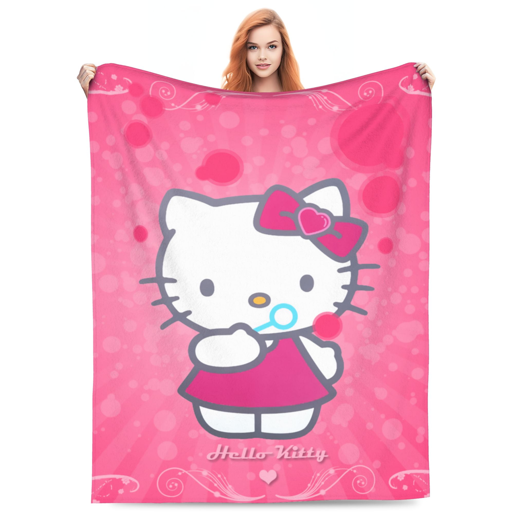 Hello Kitty Blanket Lightweight Throw Blanket Flannel Fleece Microfiber ...