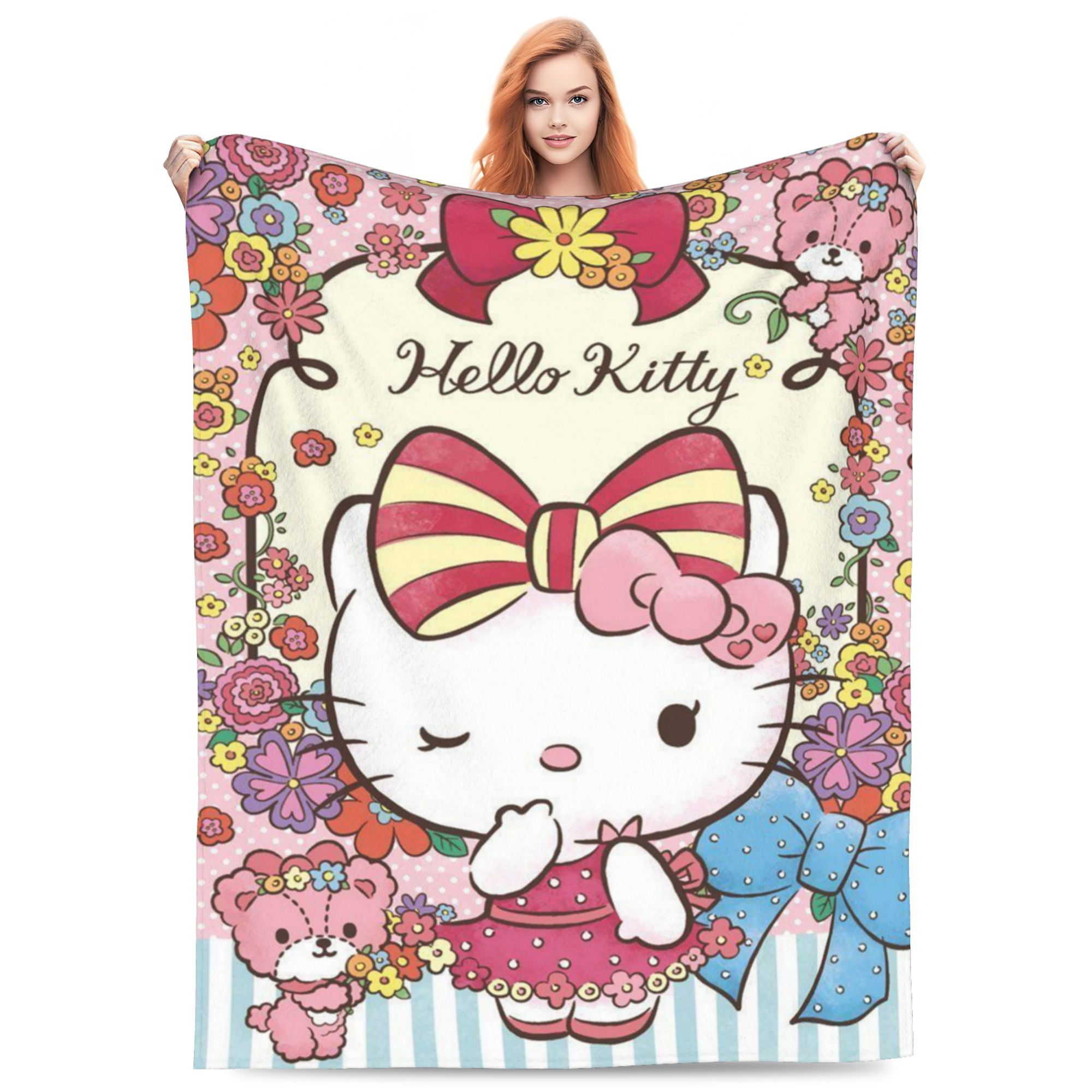 Hello Kitty Blanket Lightweight Throw Blanket Flannel Fleece Microfiber ...