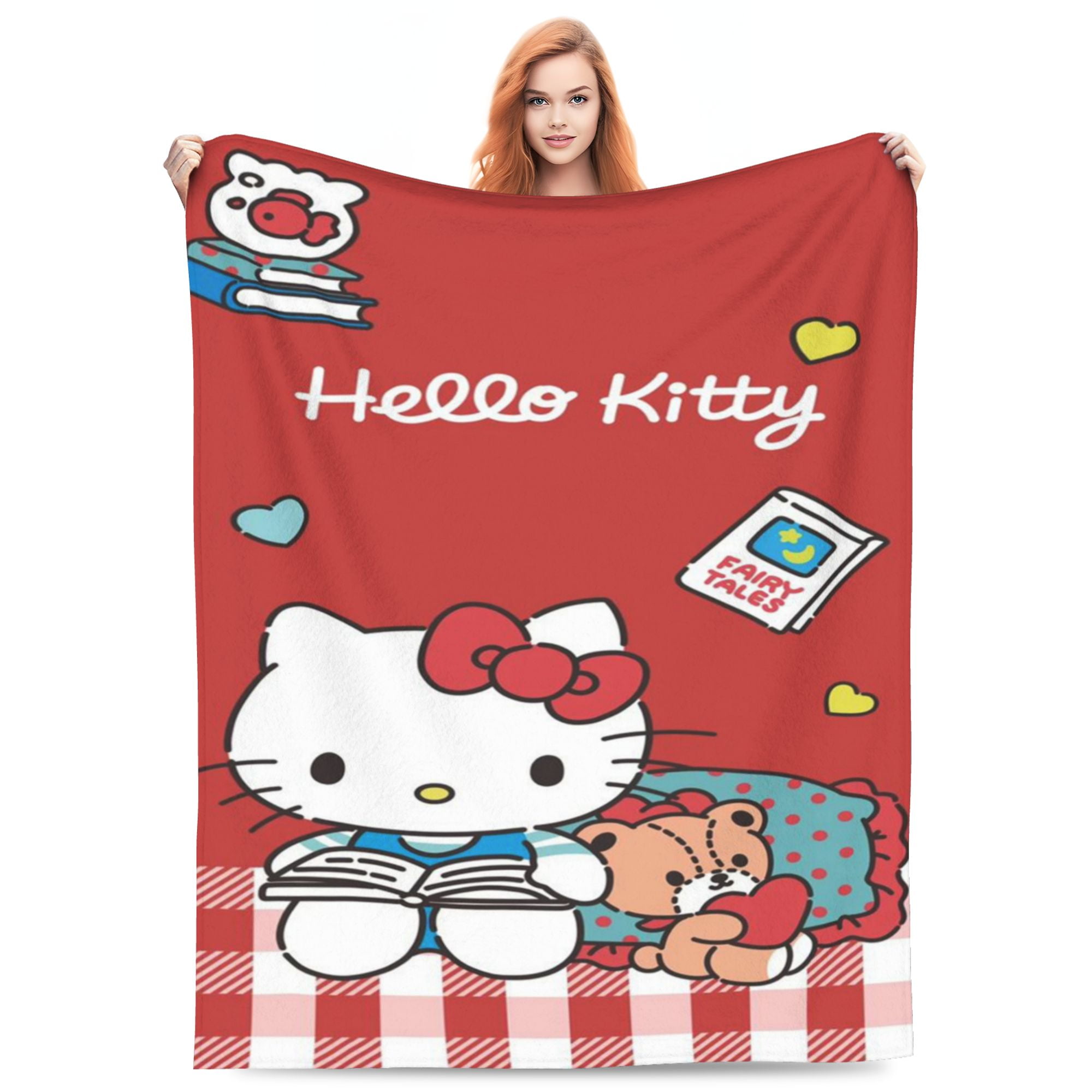 Hello Kitty Blanket Lightweight Throw Blanket Flannel Fleece Microfiber ...