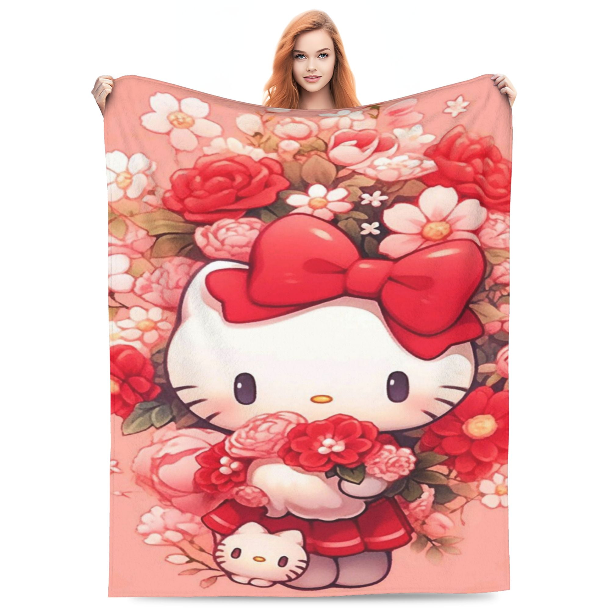 Hello Kitty Blanket Lightweight Throw Blanket Flannel Fleece Microfiber ...