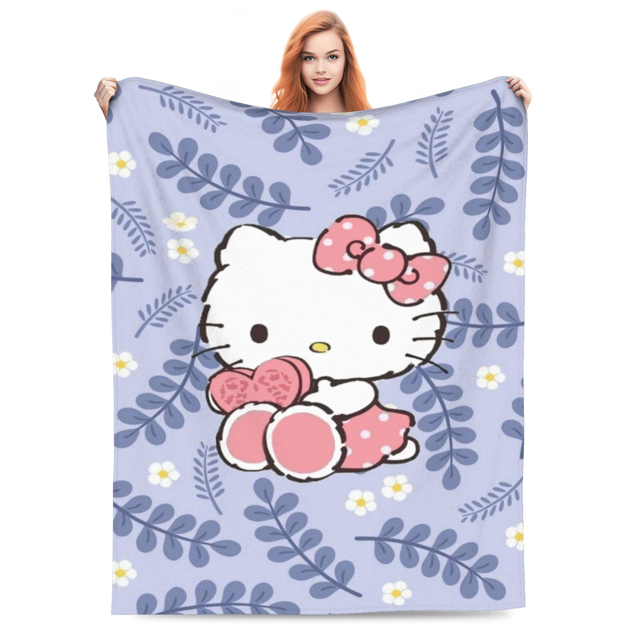 Hello Kitty Blanket Lightweight Throw Blanket Flannel Fleece Microfiber Plush Cute Cartoon Bed ...