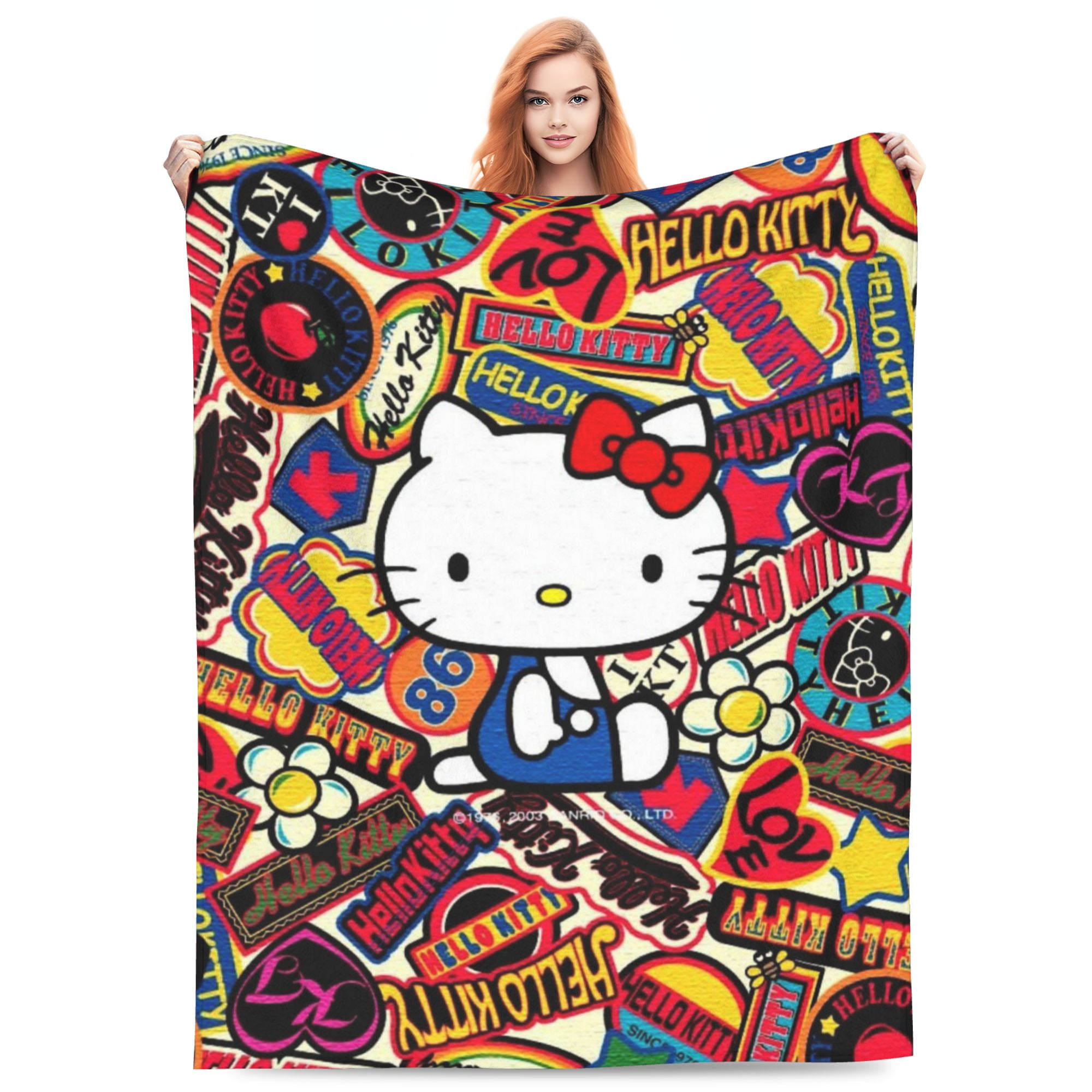 Hello Kitty Blanket Lightweight Throw Blanket Flannel Fleece Microfiber ...