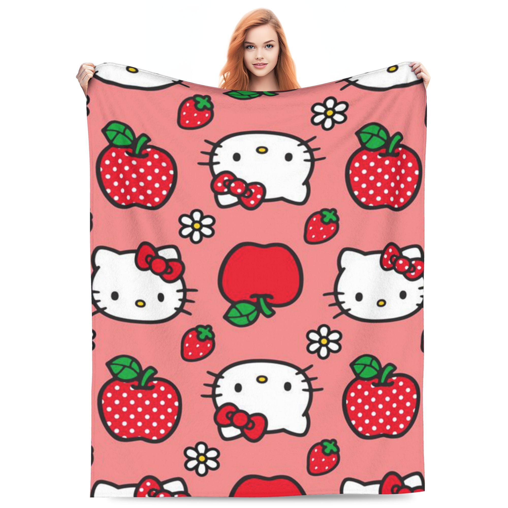 Hello Kitty Blanket Lightweight Throw Blanket Flannel Fleece Microfiber ...