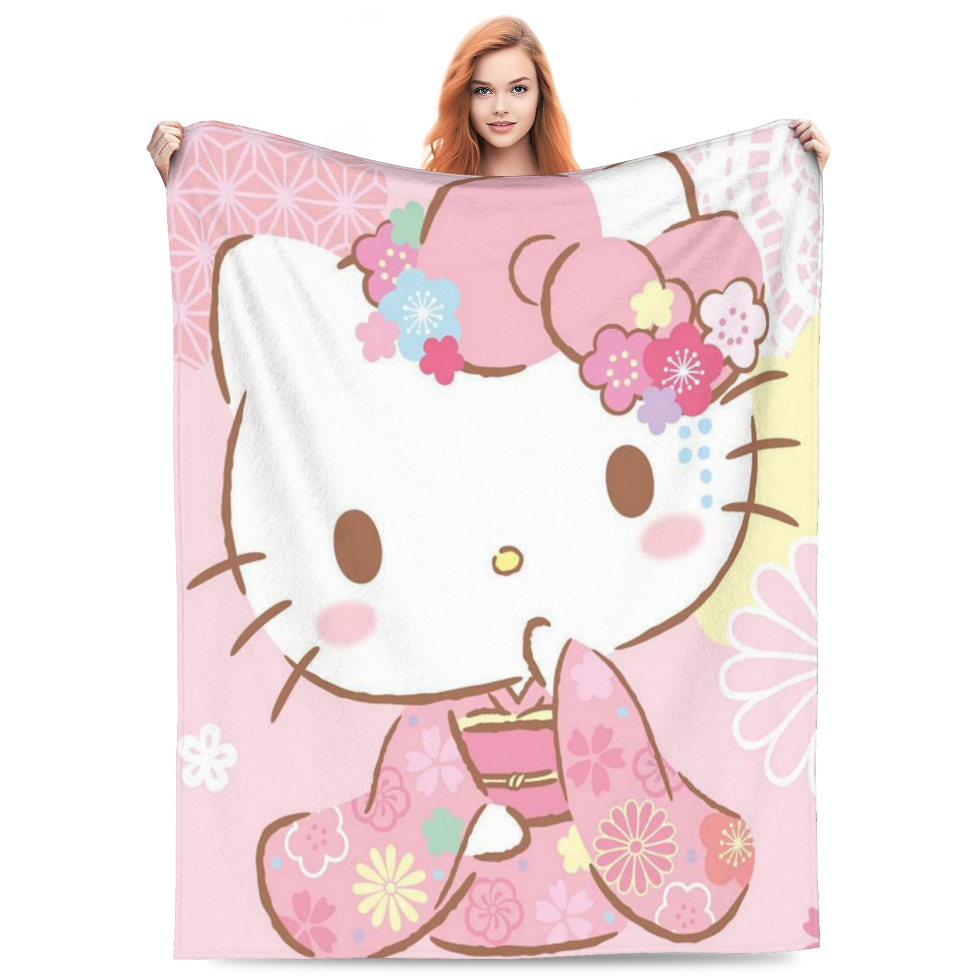 Hello Kitty Blanket Lightweight Throw Blanket Flannel Fleece Microfiber ...