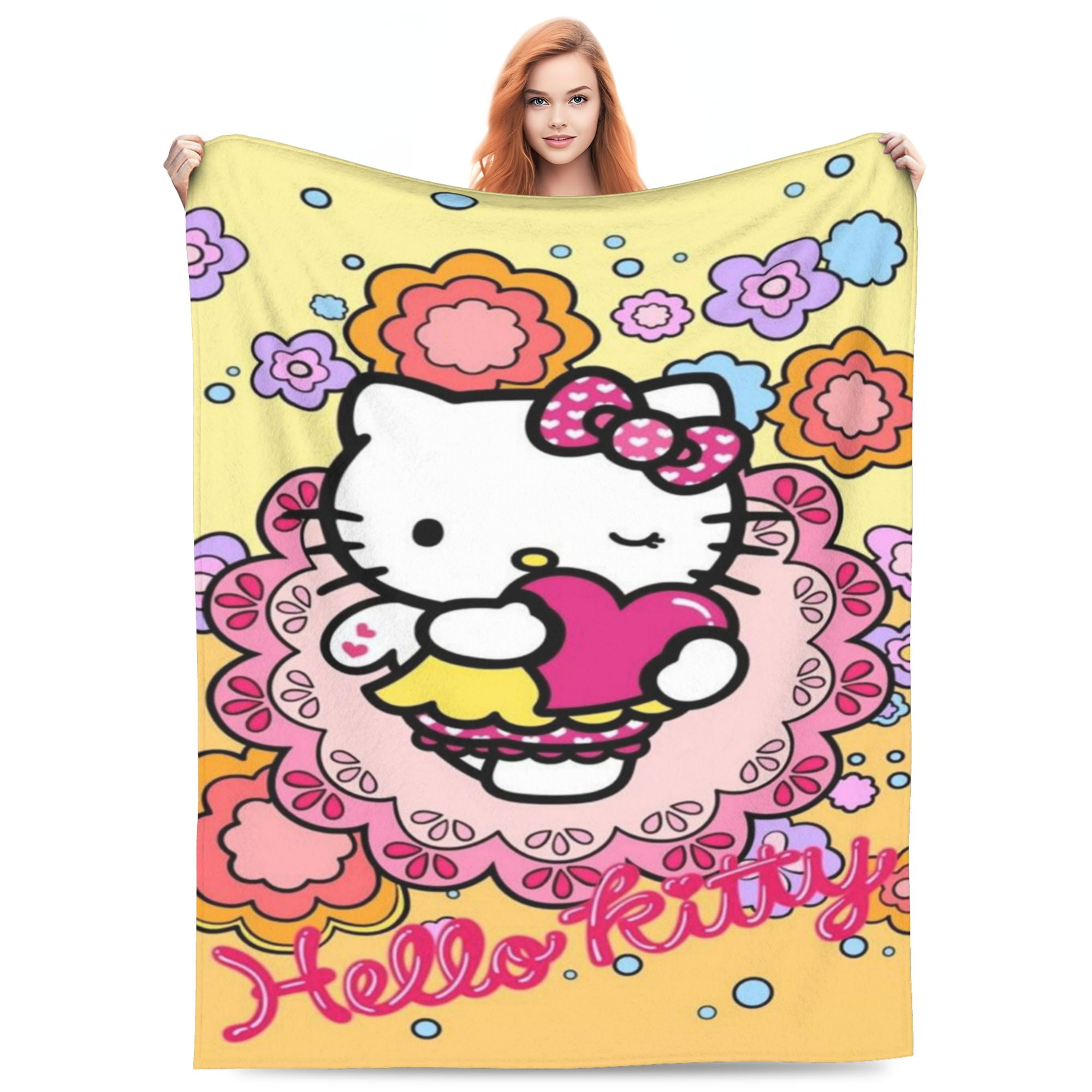 Hello Kitty Blanket Lightweight Throw Blanket Flannel Fleece Microfiber ...