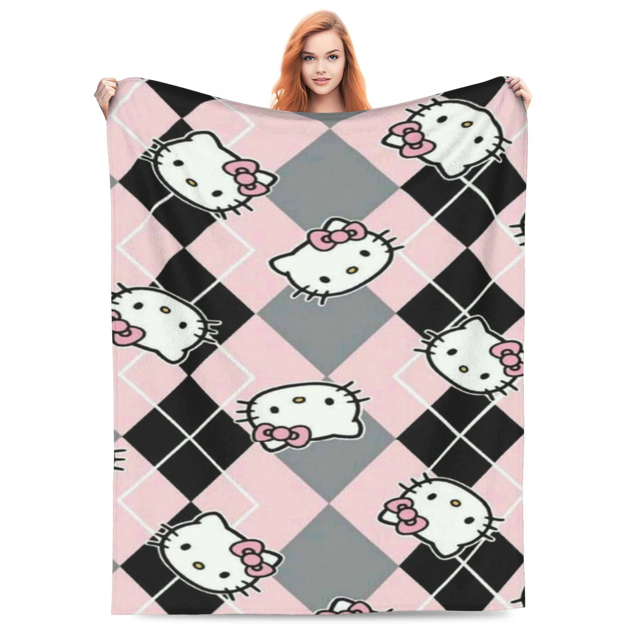 Hello Kitty Blanket Lightweight Throw Blanket Flannel Fleece Microfiber ...